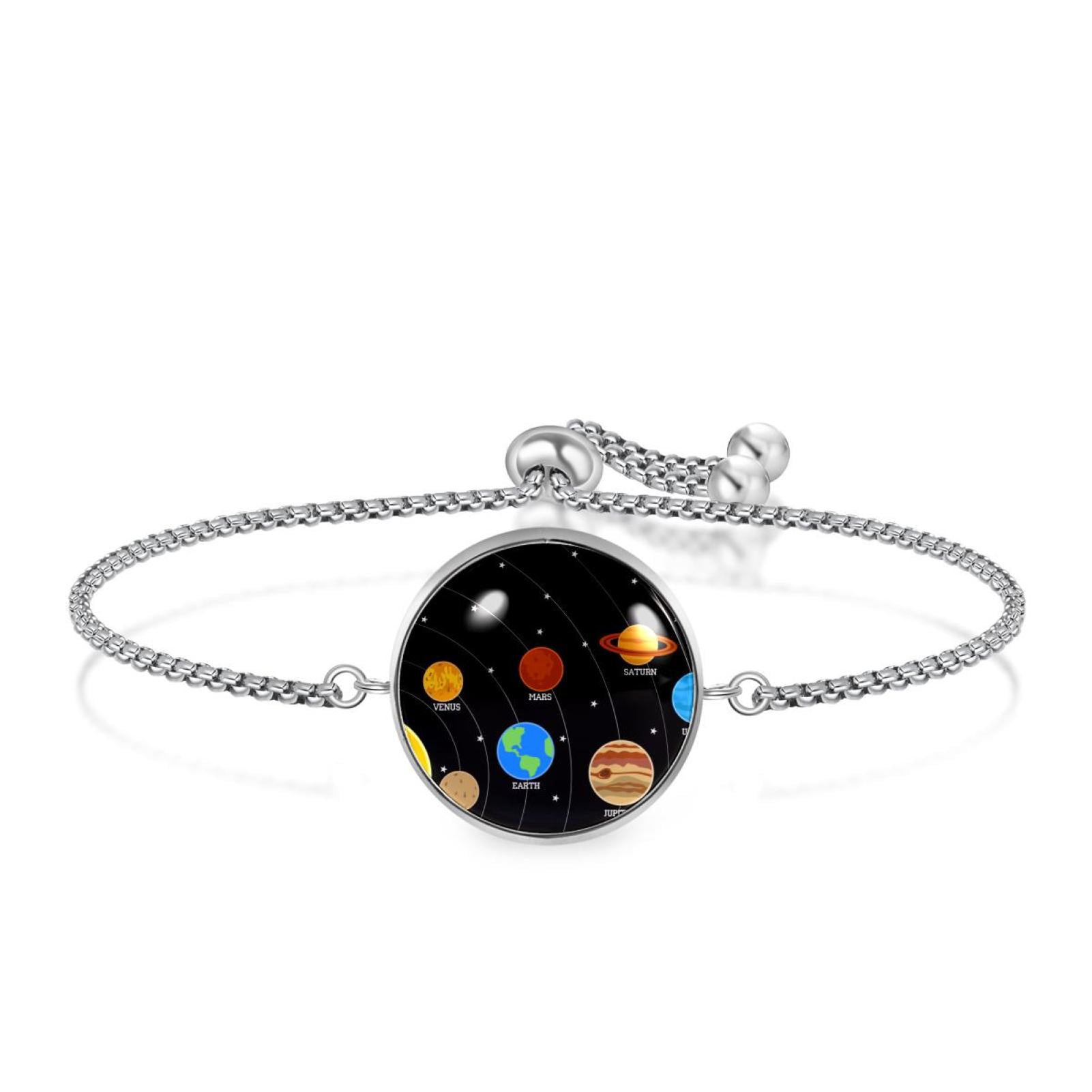 OWNMEMORY Starry Sky Space Planets Pattern Adjustable Stainless Steel ...