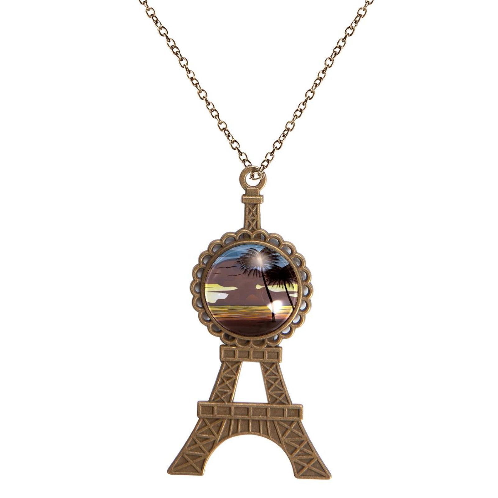 OWNMEMORY Sunset Sky with Coconut Trees Beach Pattern Antique Bronze ...