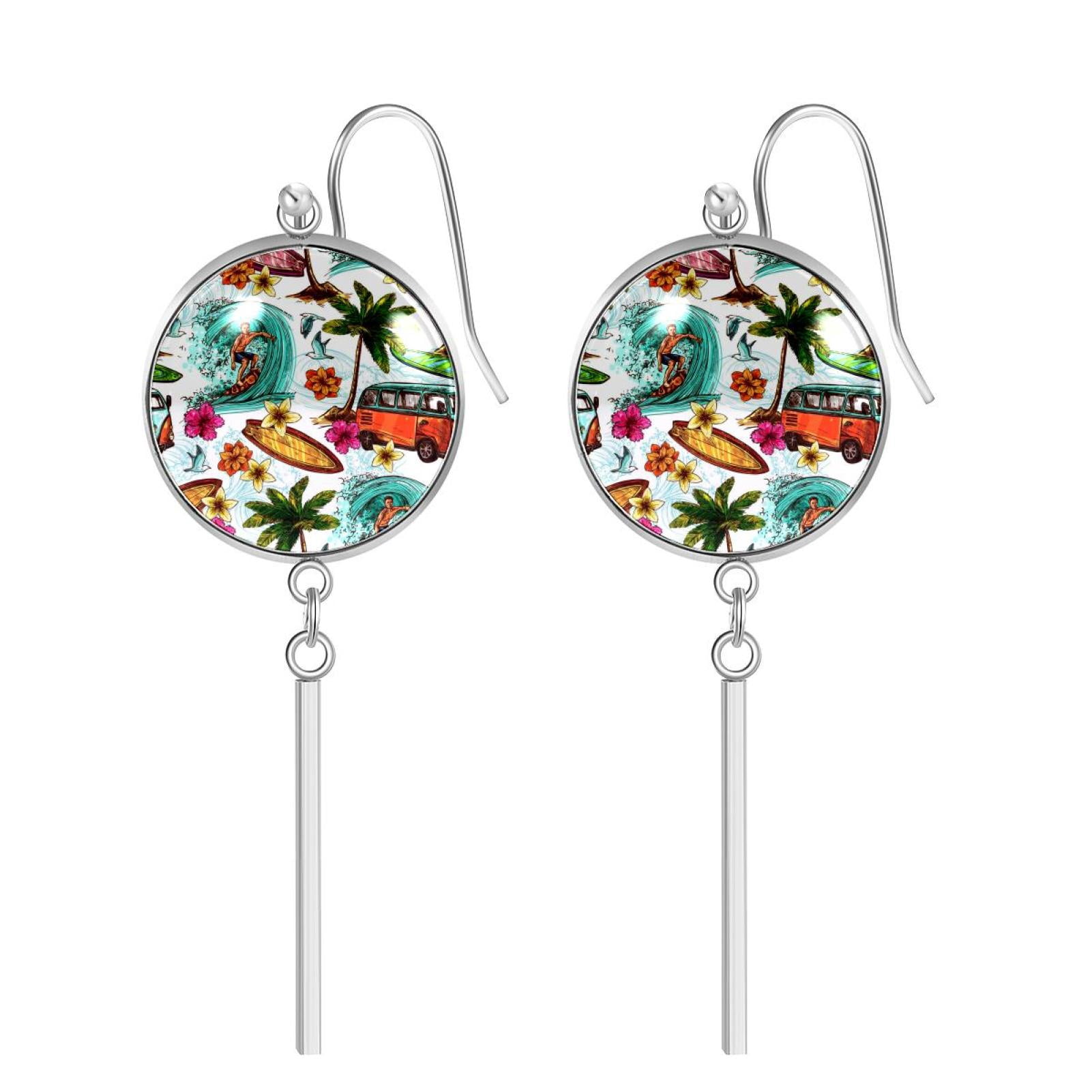 OWNMEMORY Surf Pattern Elevate Your Style with Decorative Earring Sets ...