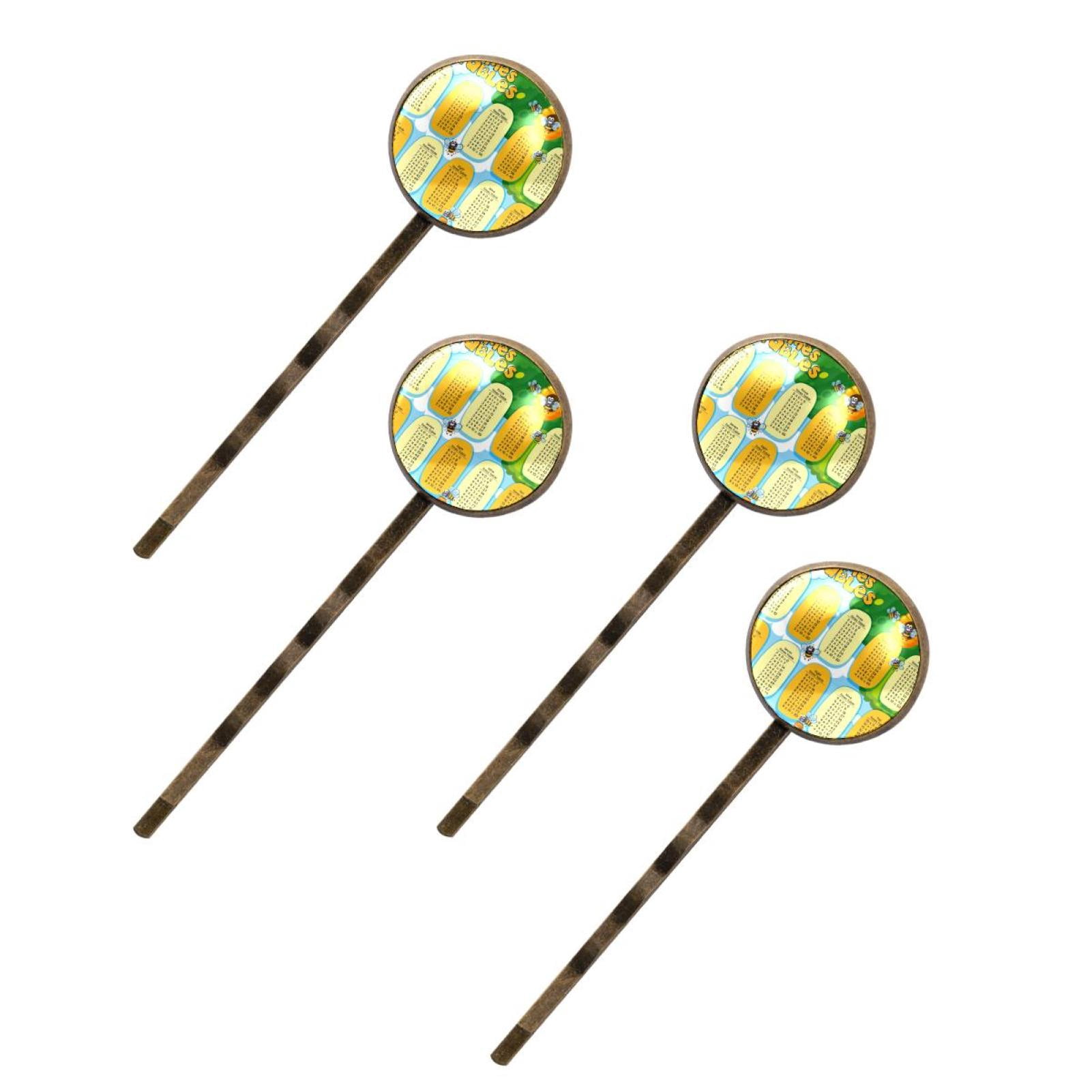 OWNMEMORY Times Tables Bees Pattern Antique Bronze Round Hairpins with ...