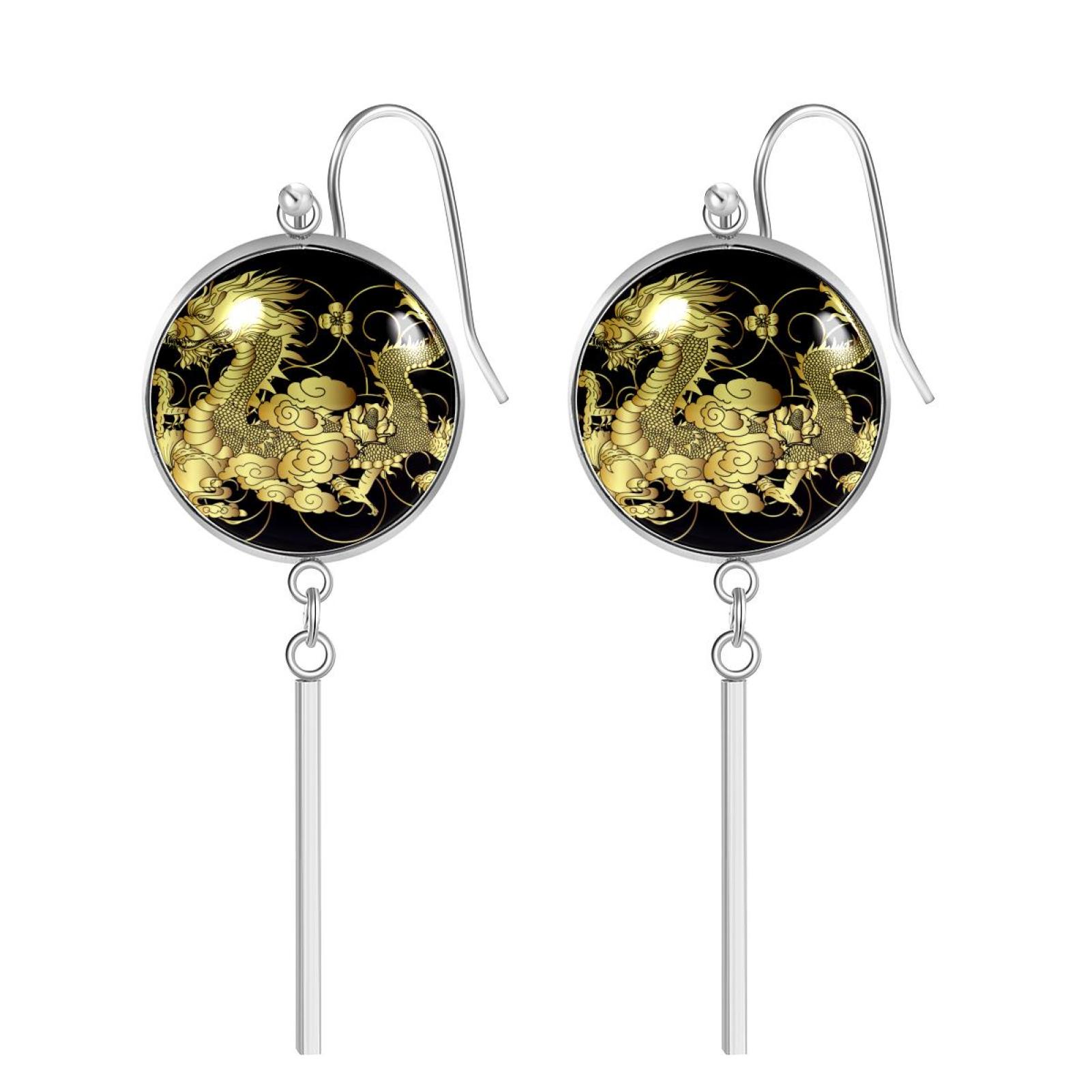 OWNMEMORY Traditional Chinese Golden Dragon Pattern, Pattern Elevate ...