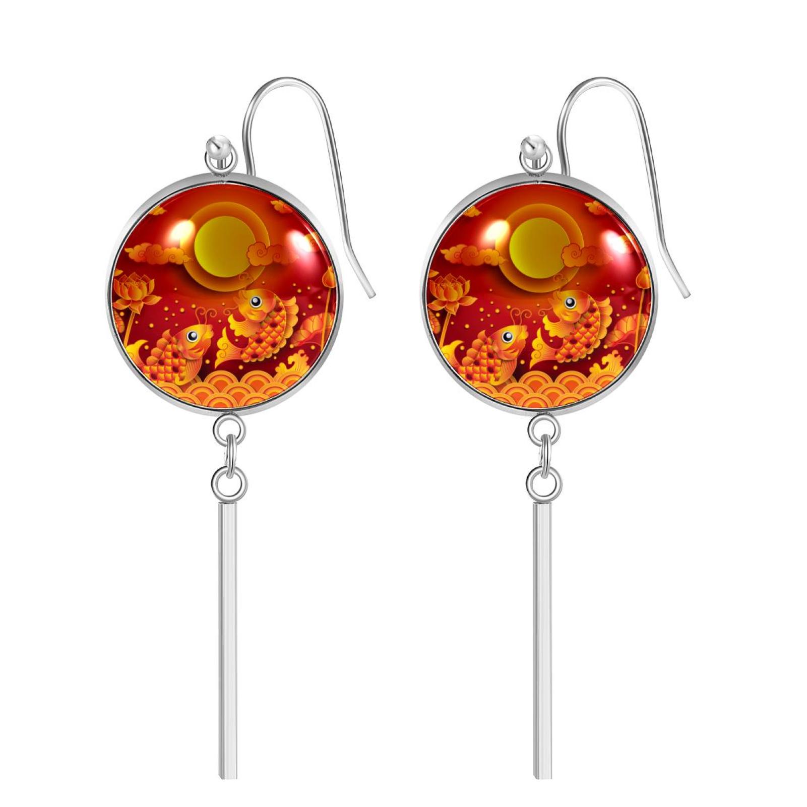 OWNMEMORY Traditional Chinese Red Carp Lotus Clouds Pattern, Pattern ...