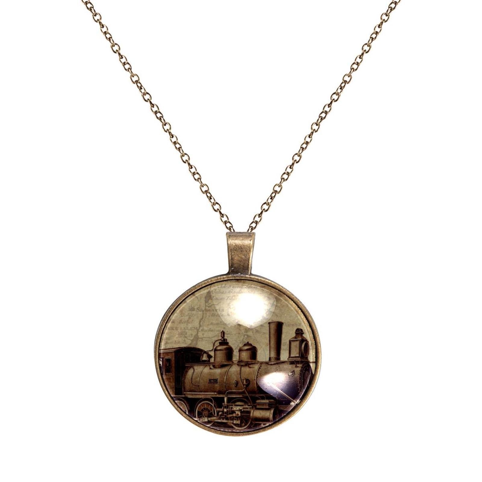 OWNMEMORY Vintage Steam Locomotive Train Animal Pattern Gorgeous Glass ...