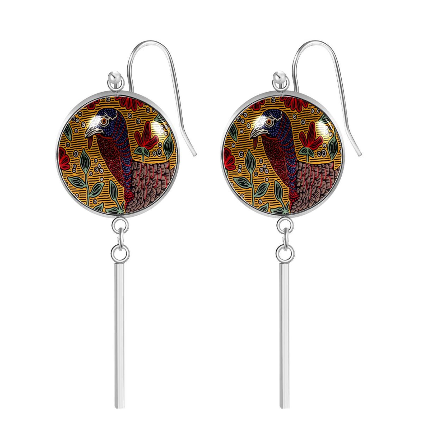 OWNMEMORY Wild Turkey Abstract Red Flowers Pattern Elevate Your Style ...