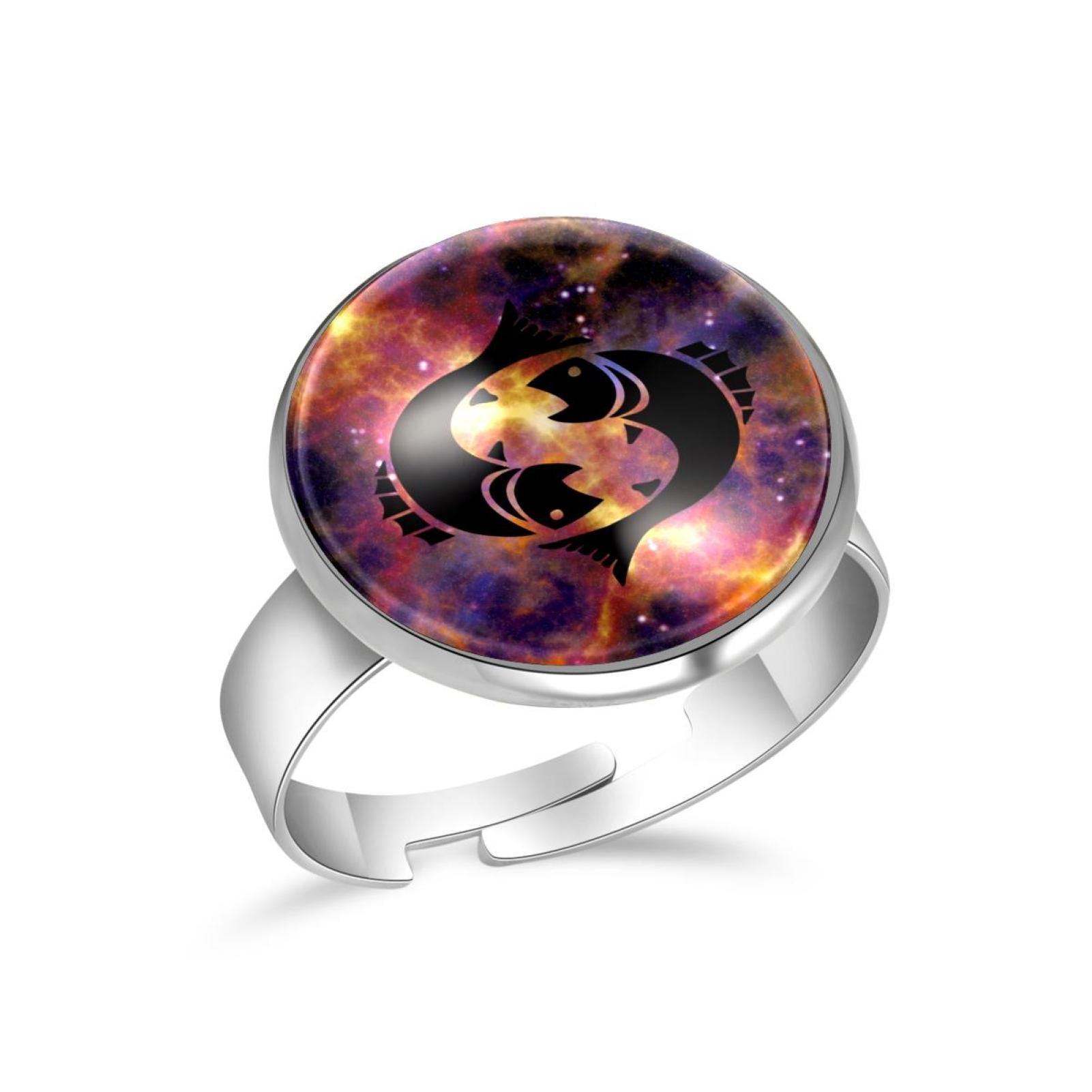 OWNMEMORY Zodiac Horoscope Astrology Pattern Stainless Steel Adjustable ...