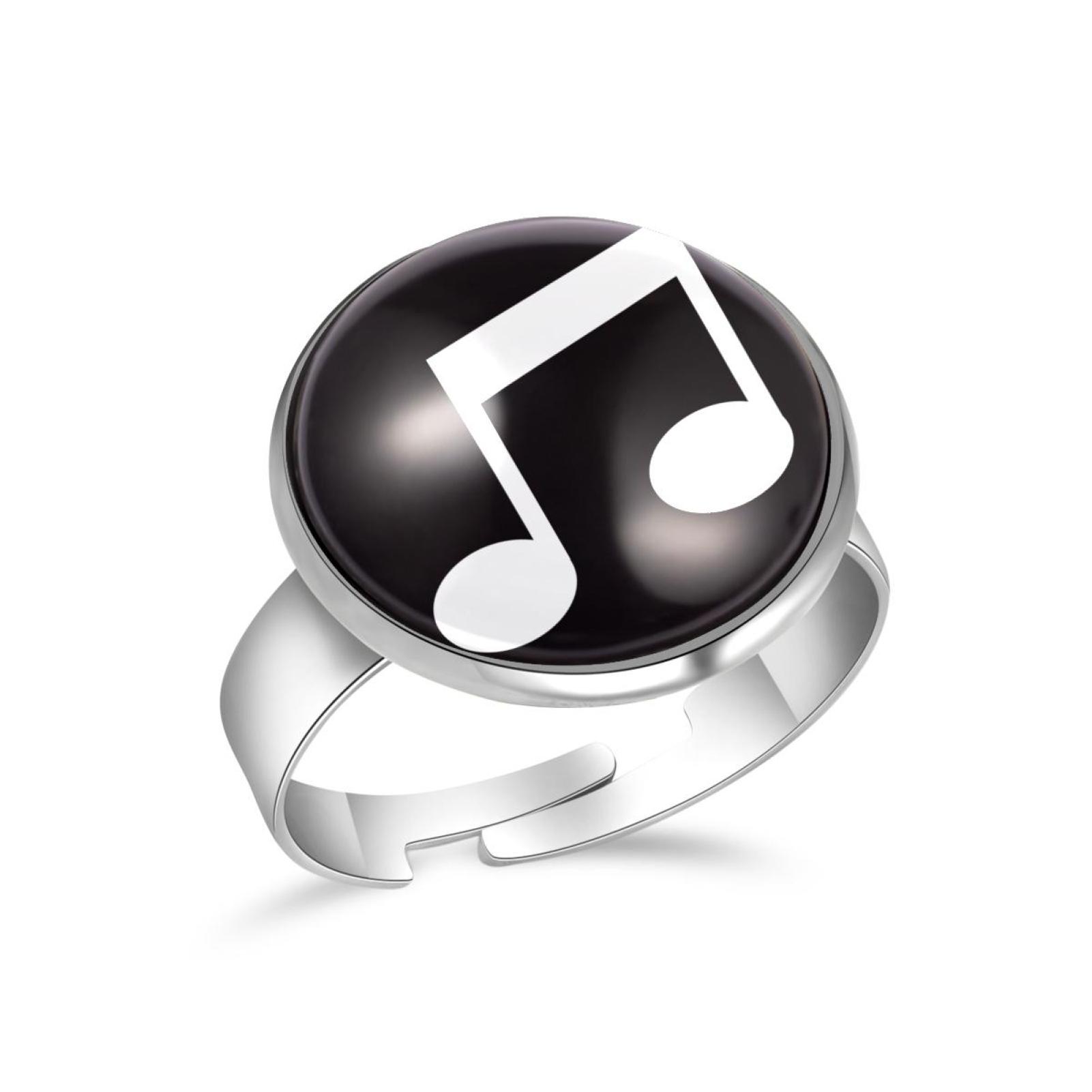 OWNMEMORY a Big Music Note on Black Background Pattern Stainless Steel ...