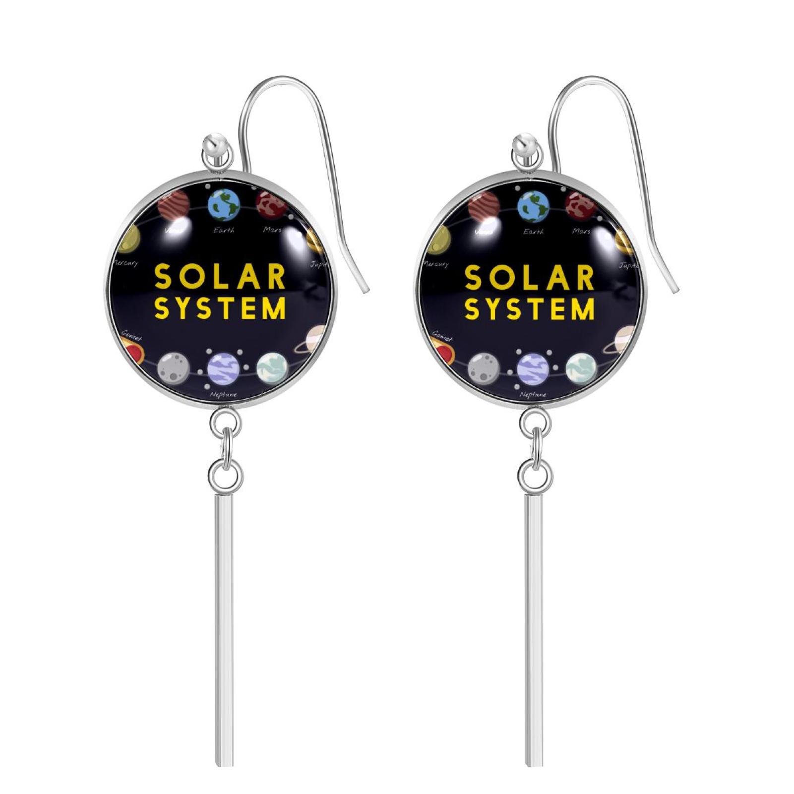 OWNMEMORY the Solar System Planet Pattern Elevate Your Style with Decorative Earring Sets and ...