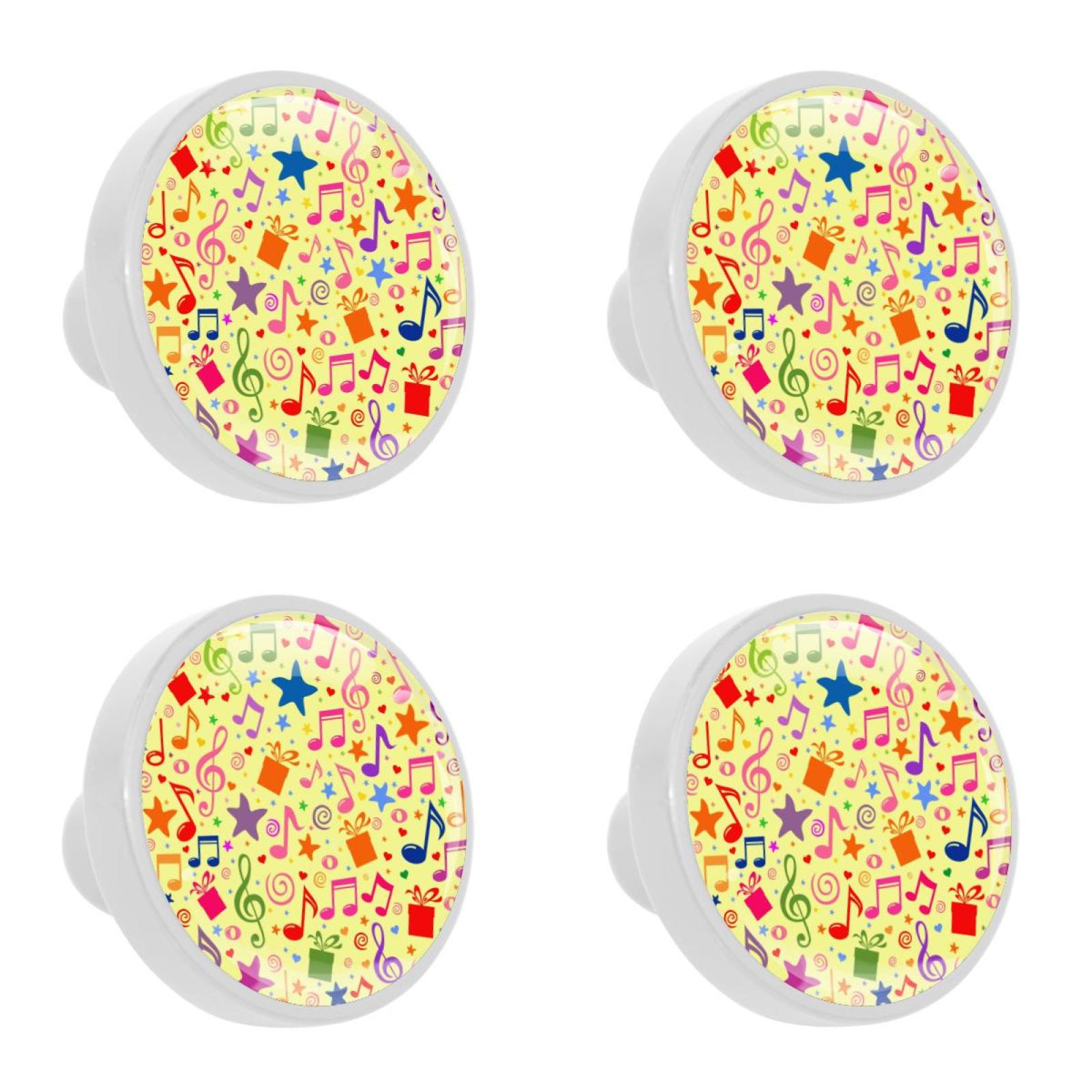 OWNNI Home Decor Colorful Music Note Pattern 4PCS Drawer Pulls with ...