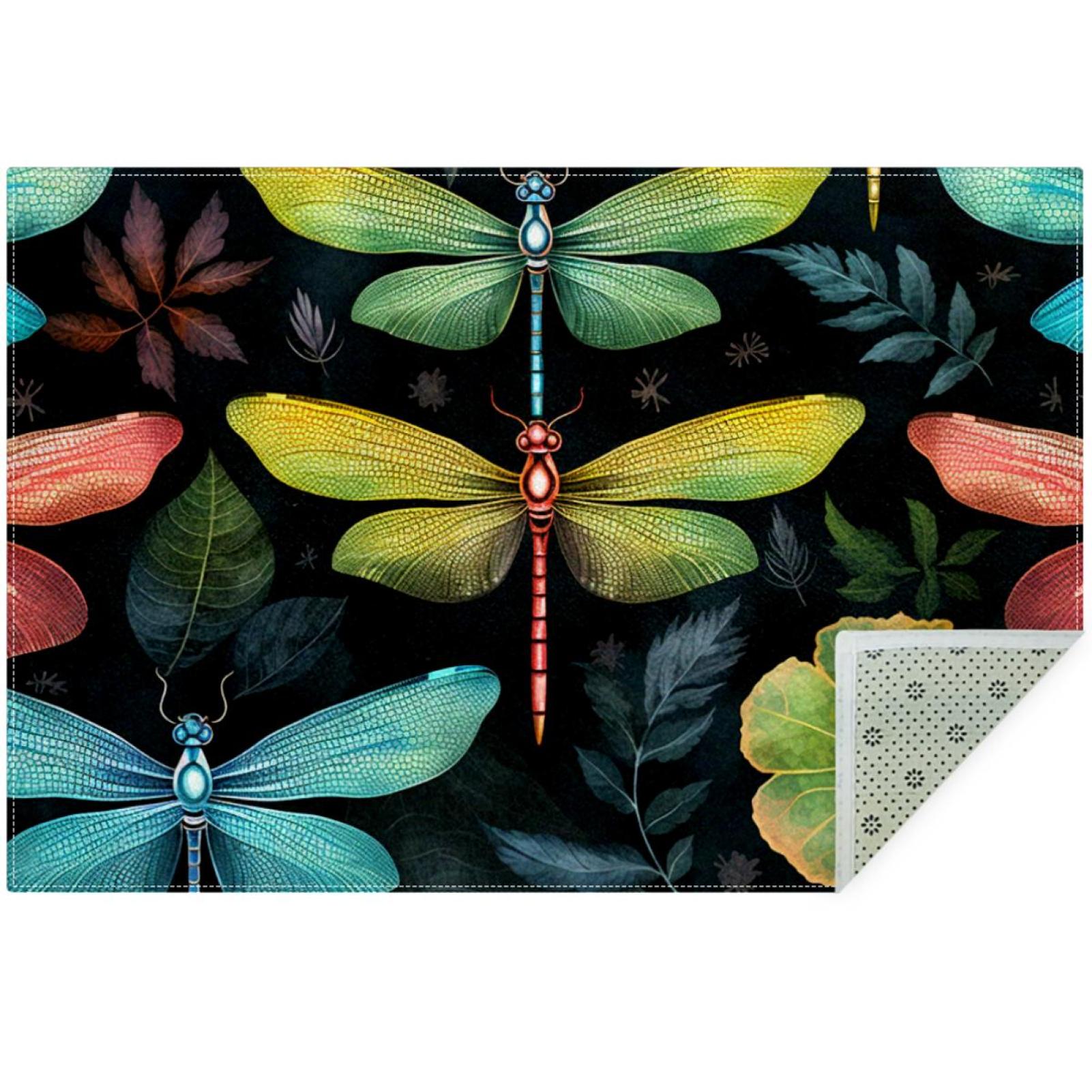 OWNNI Home Decor Dragonfly Modern Polyester Office Rug - Anti-Fatigue ...