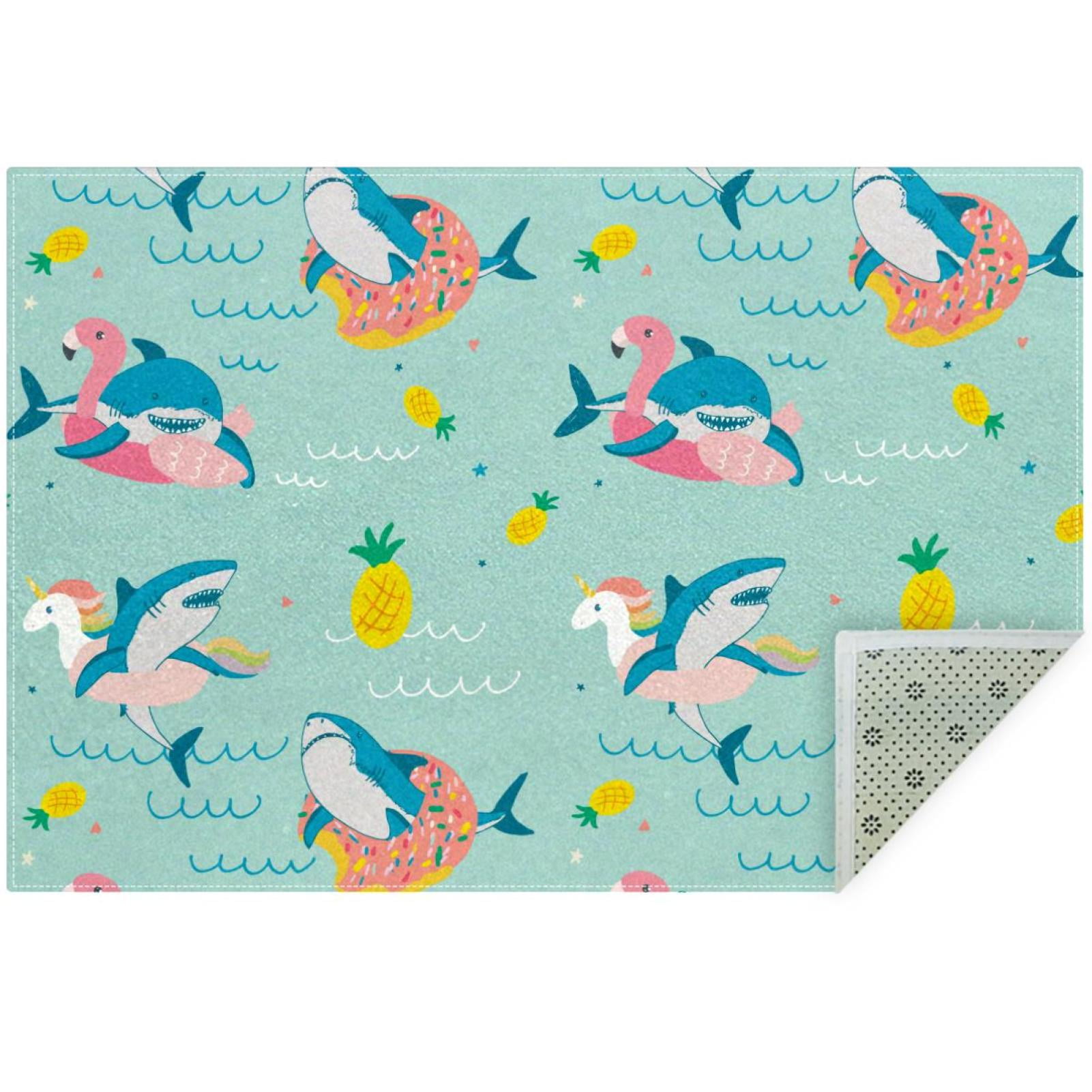 OWNNI Home Decor Flamingo Swim Ring Shark Pattern Modern Polyester ...