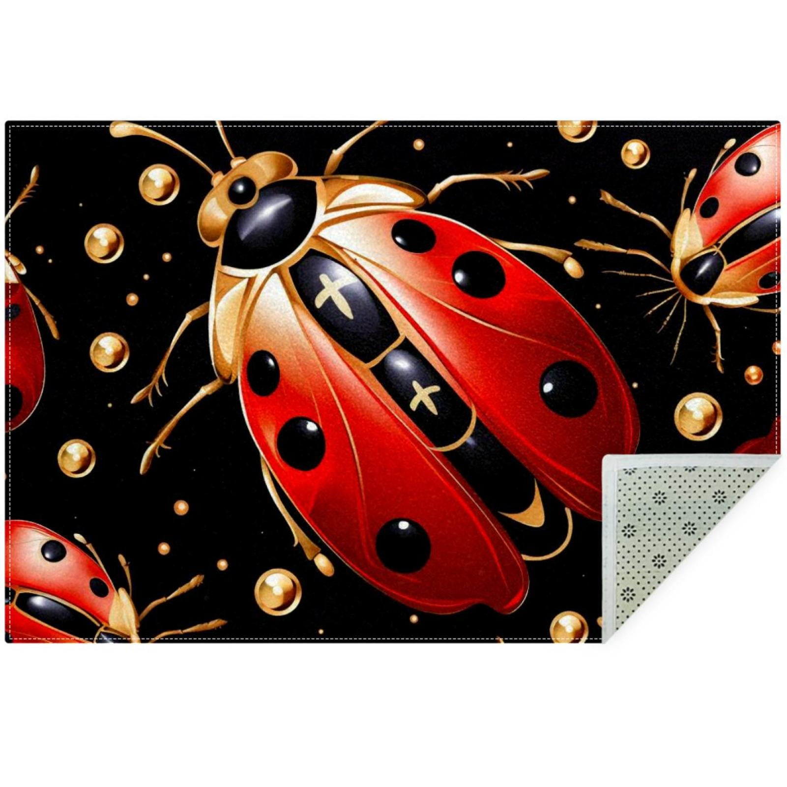 OWNNI Home Decor Ladybug Modern Polyester Office Rug - Anti-Fatigue ...