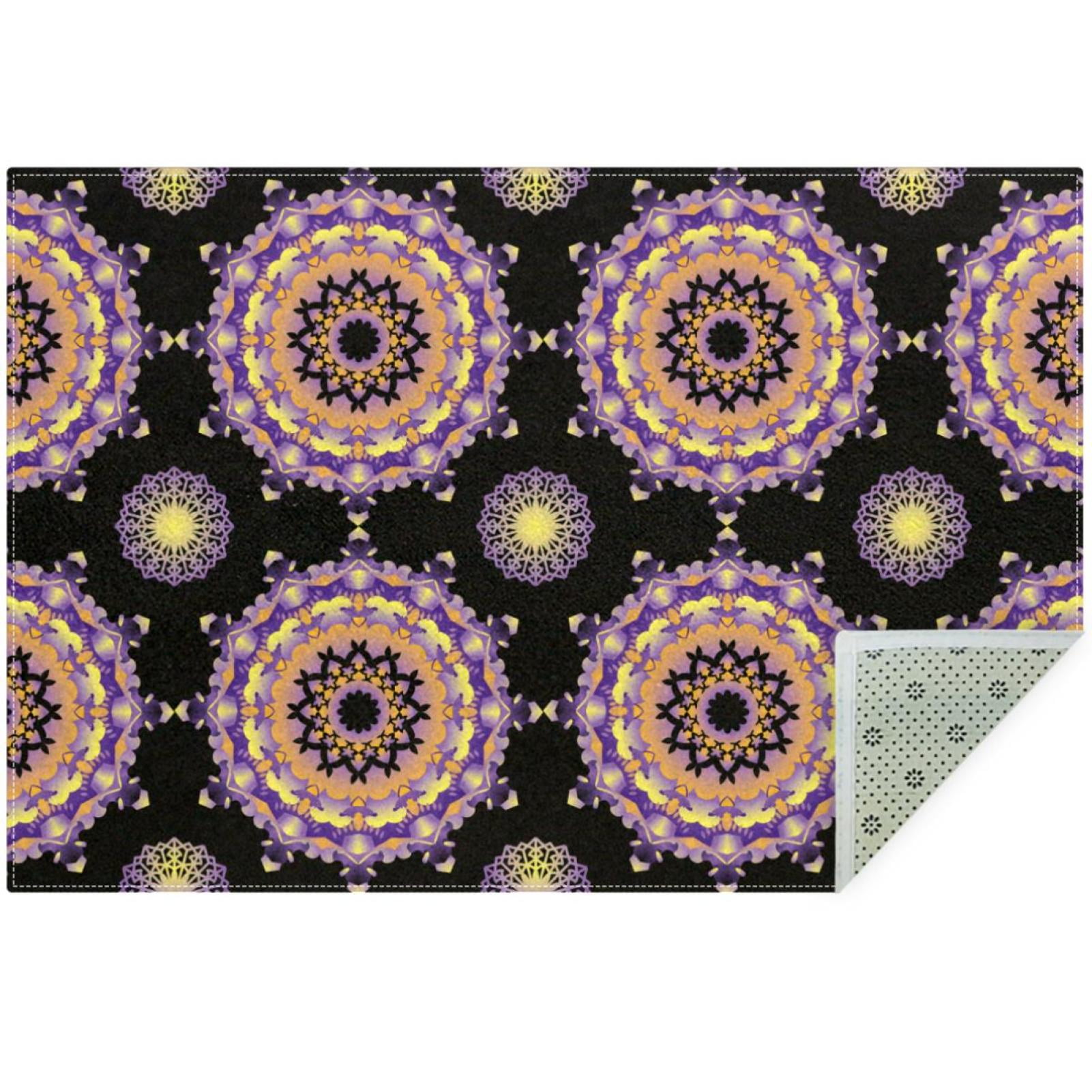 OWNNI Home Decor Mandala Pattern Modern Polyester Office Rug - Anti ...