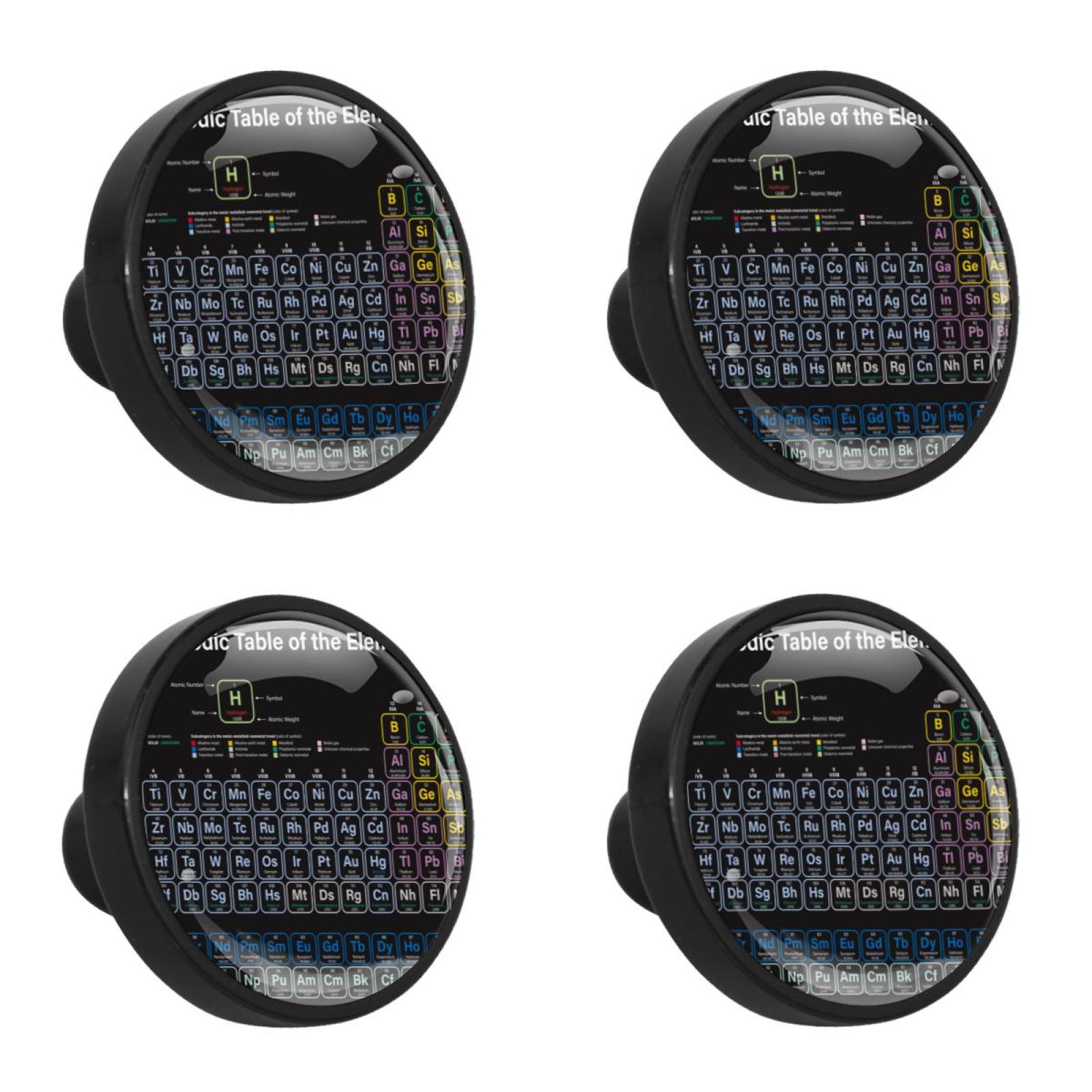 OWNNI Home Decor Periodic Table of the Elements Pattern Round Drawer ...