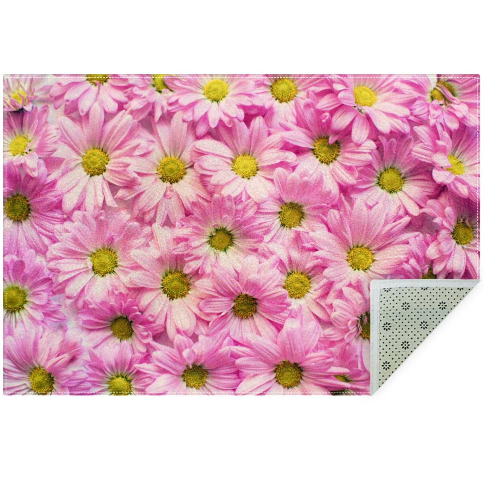 OWNNI Home Decor Pink Daisies Flowers Romantic Pattern Modern Polyester ...