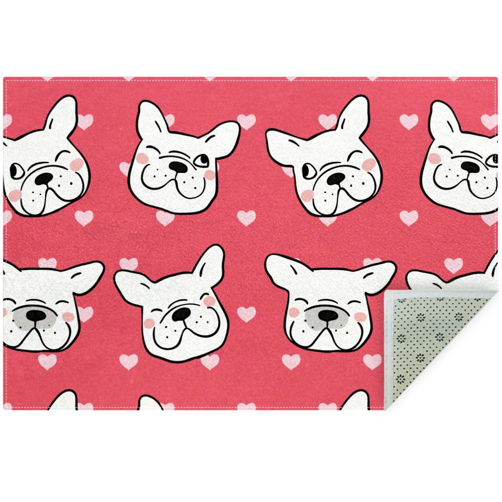 OWNNI Home Decor Pug Dog Animal Pattern Modern Polyester Office Rug ...