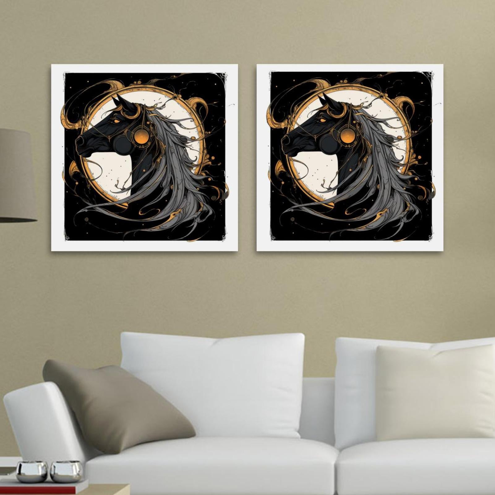 OWNSERIES 15th Century Style Horse Pattern 2PC Canvas Wall Art ...