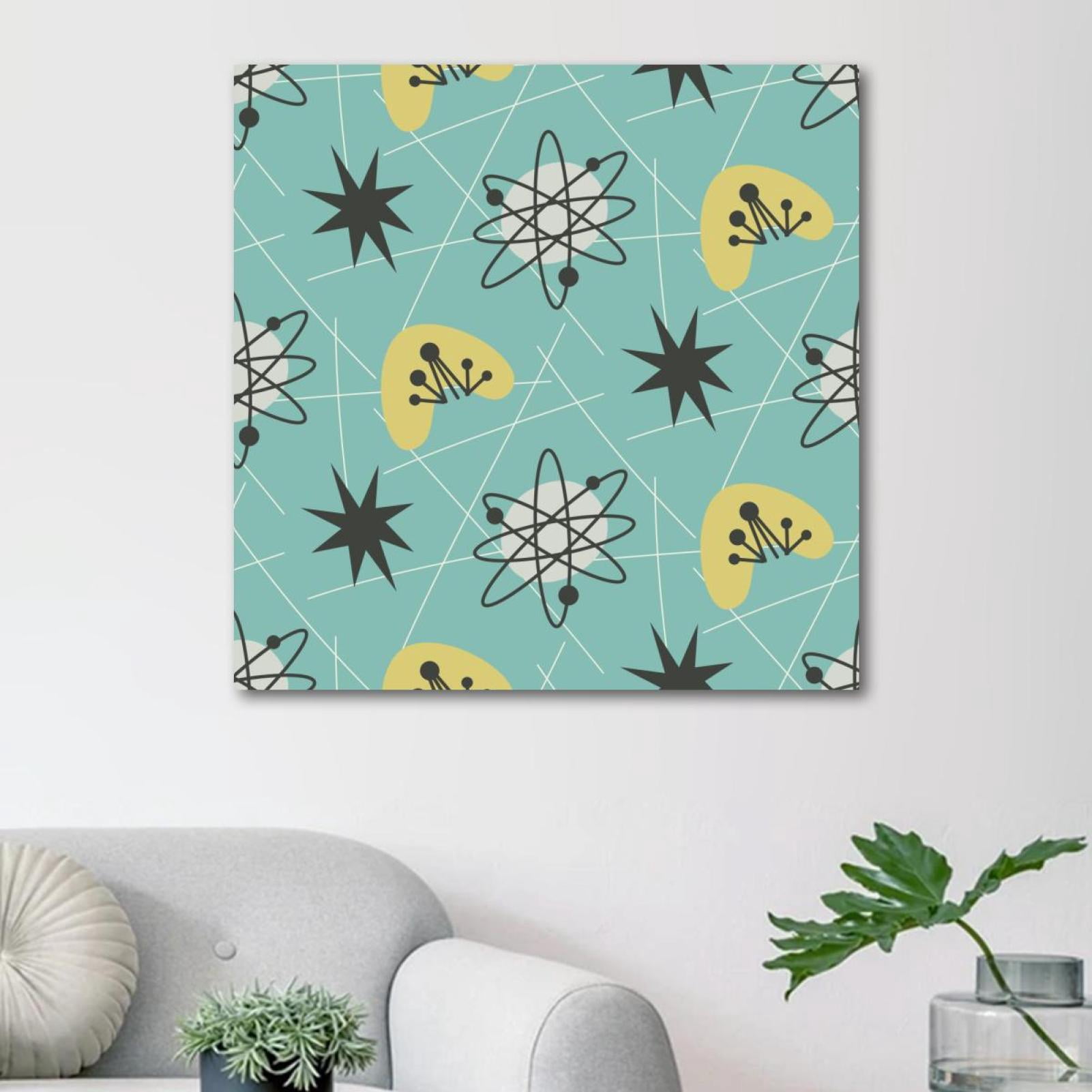 OWNSERIES 1950S Atomic Vintage Pattern Canvas Wall Art Paintings for ...