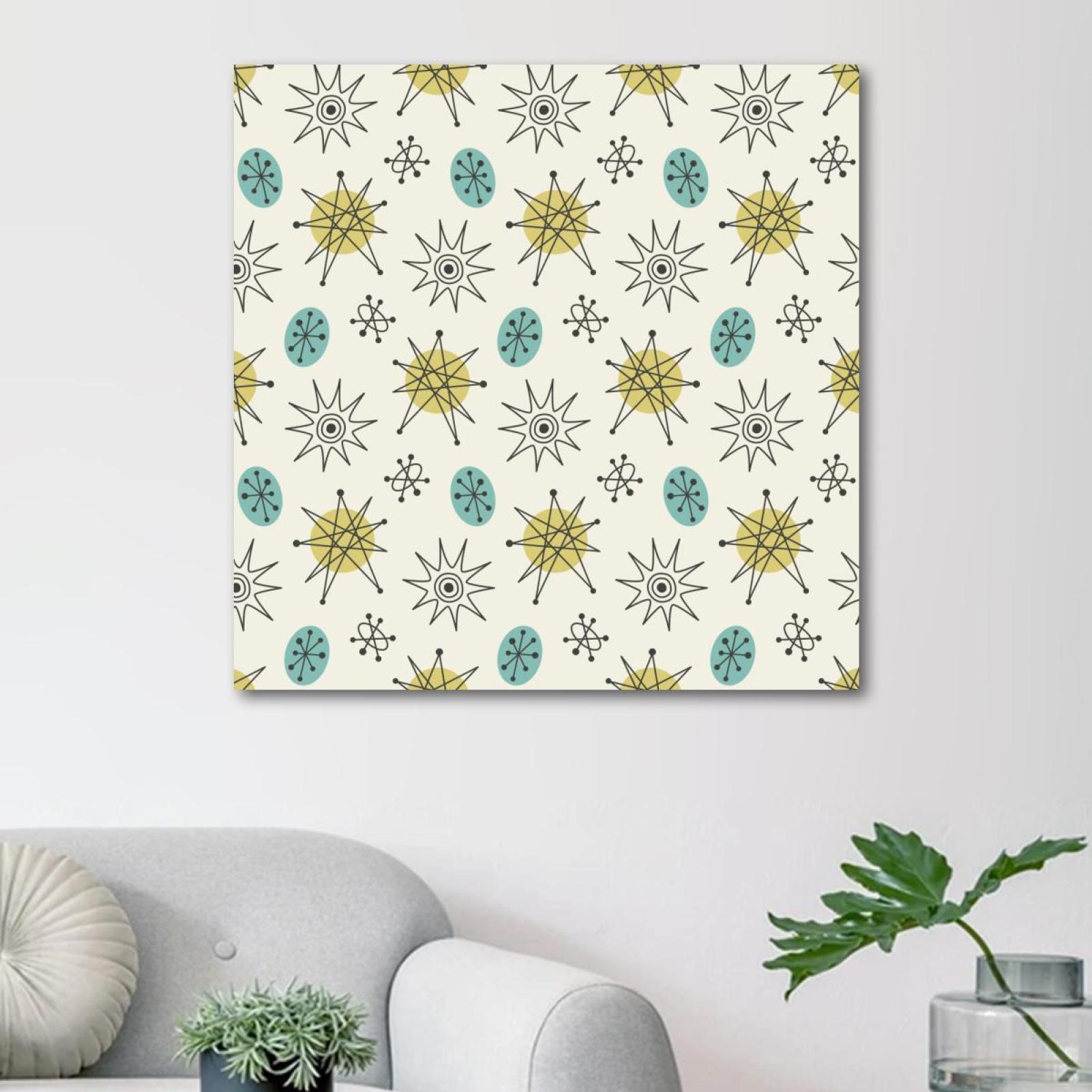 OWNSERIES 1950S Vintage Atomic Pattern Canvas Wall Art Paintings for ...