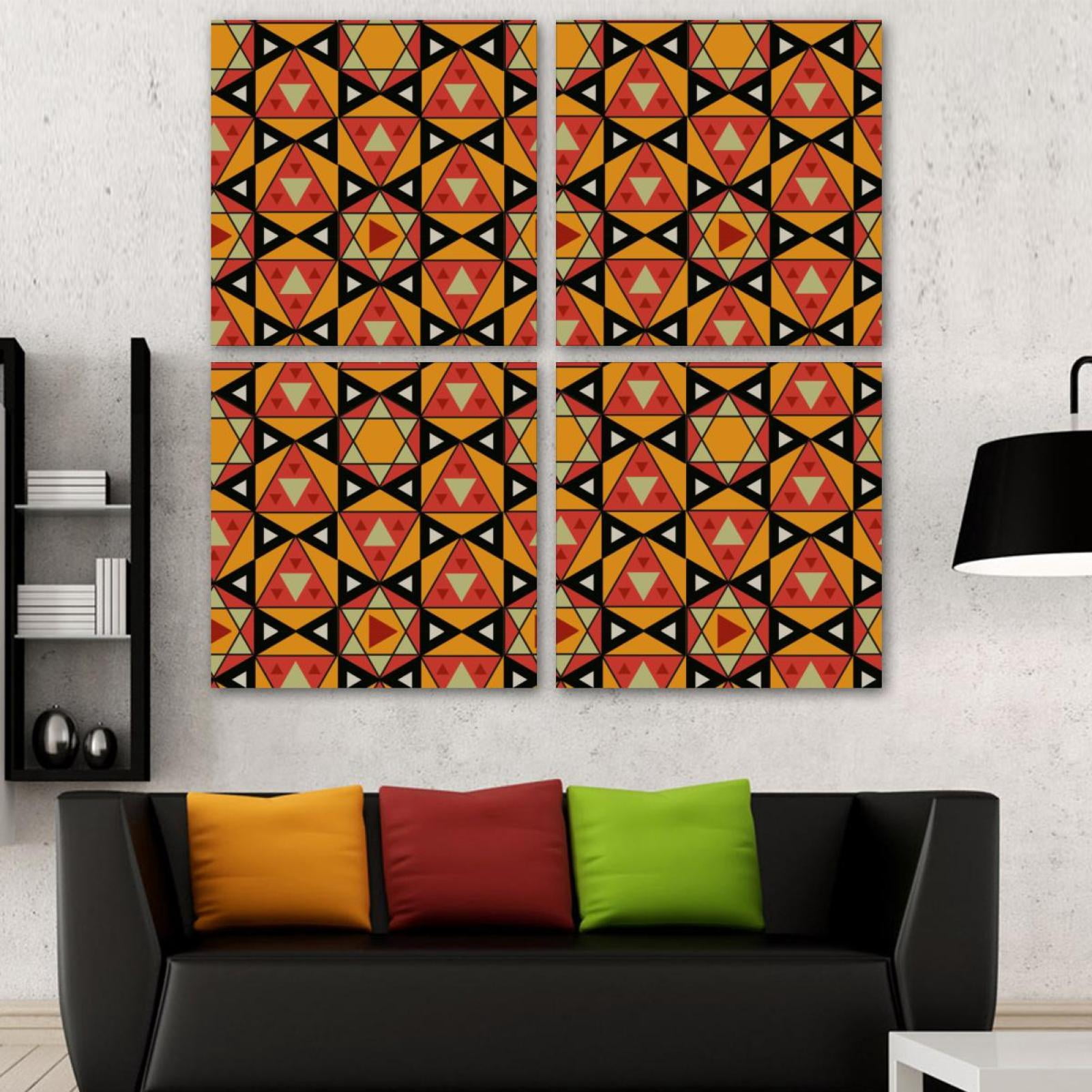 OWNSERIES Abstract Geometric Pattern Pattern 4PC Frameless Canvas Wall ...