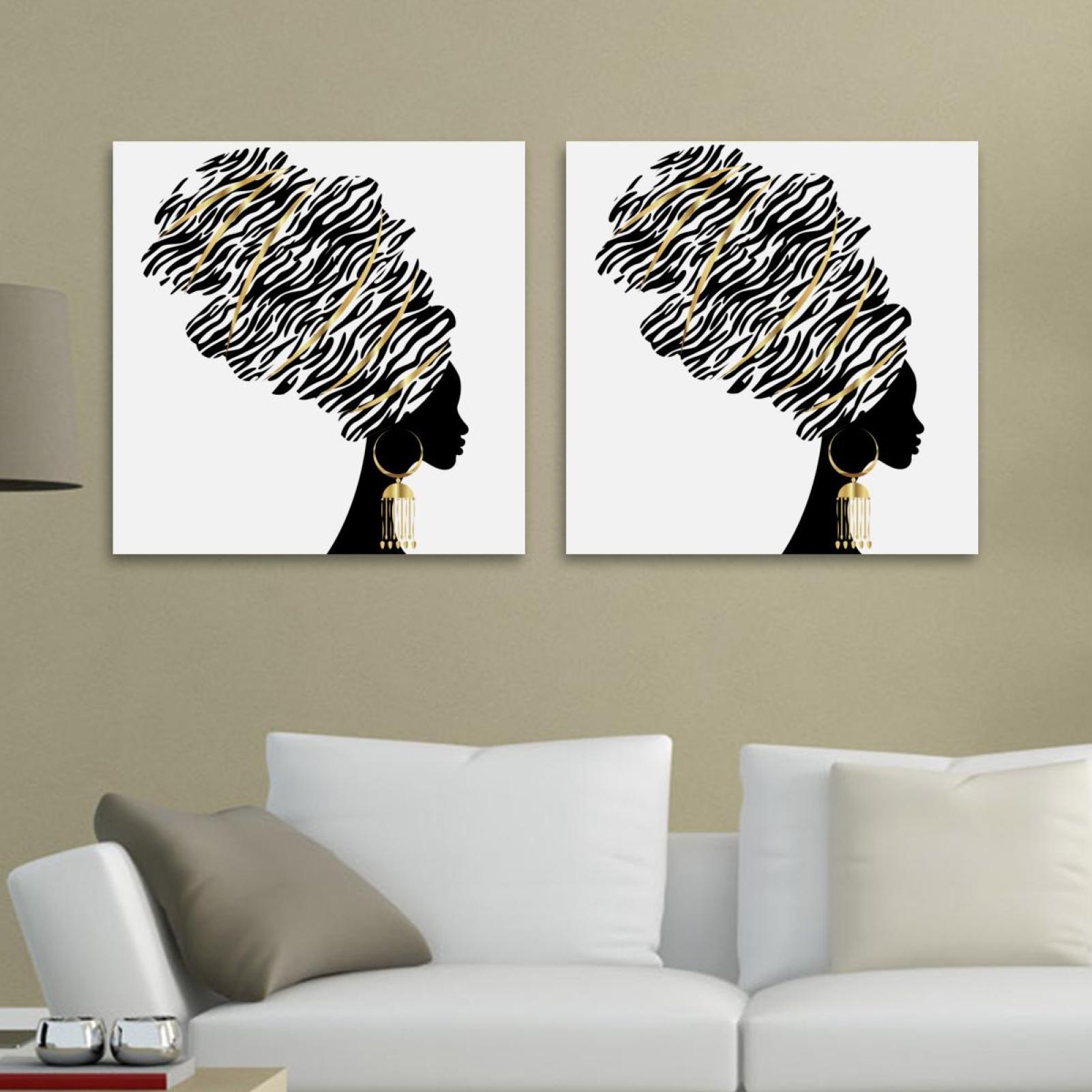 OWNSERIES African Woman Pattern 2PC Canvas Wall Art Paintings for ...