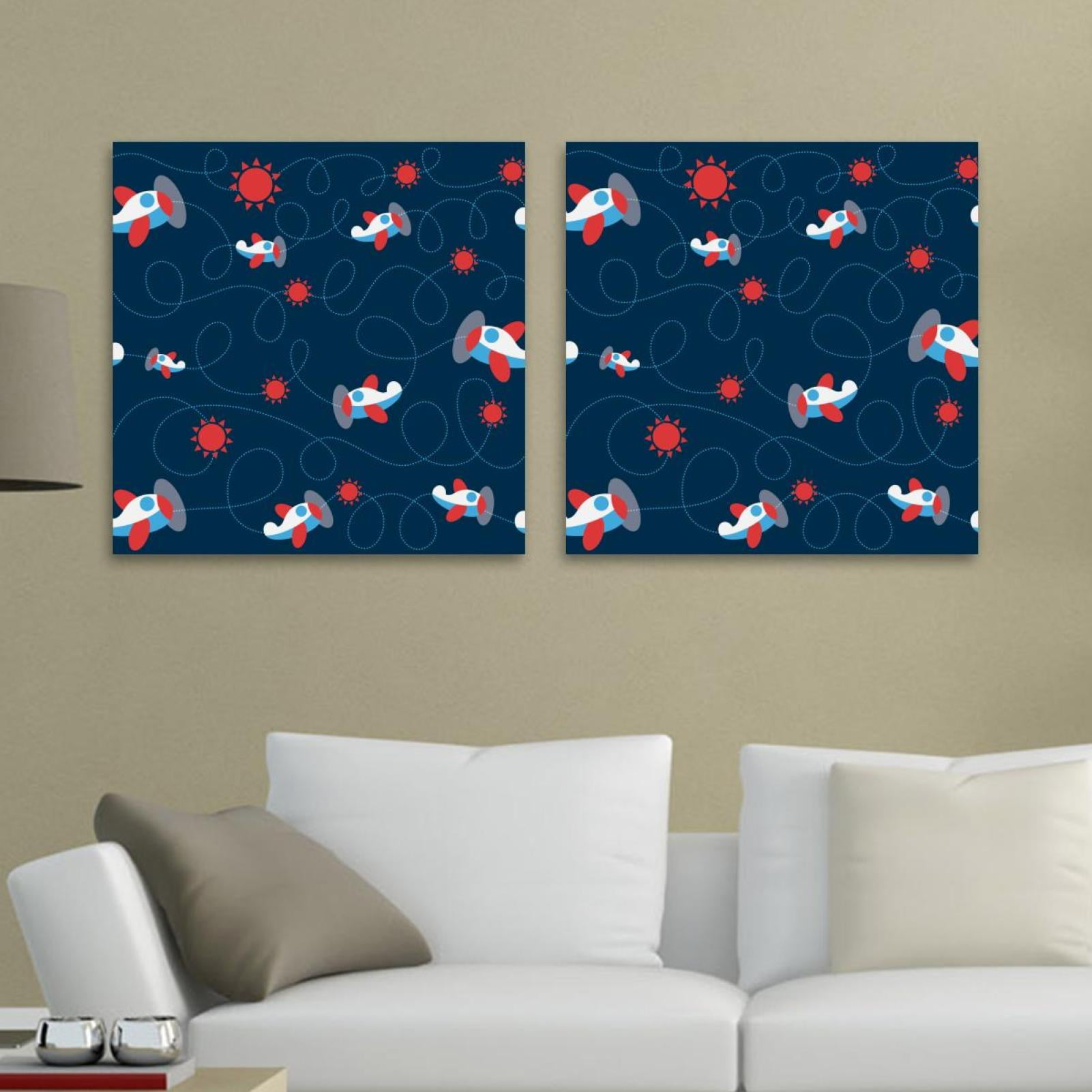 OWNSERIES Aircraft Airplane Plain Aeroplane Pattern 2PC Canvas Wall Art ...