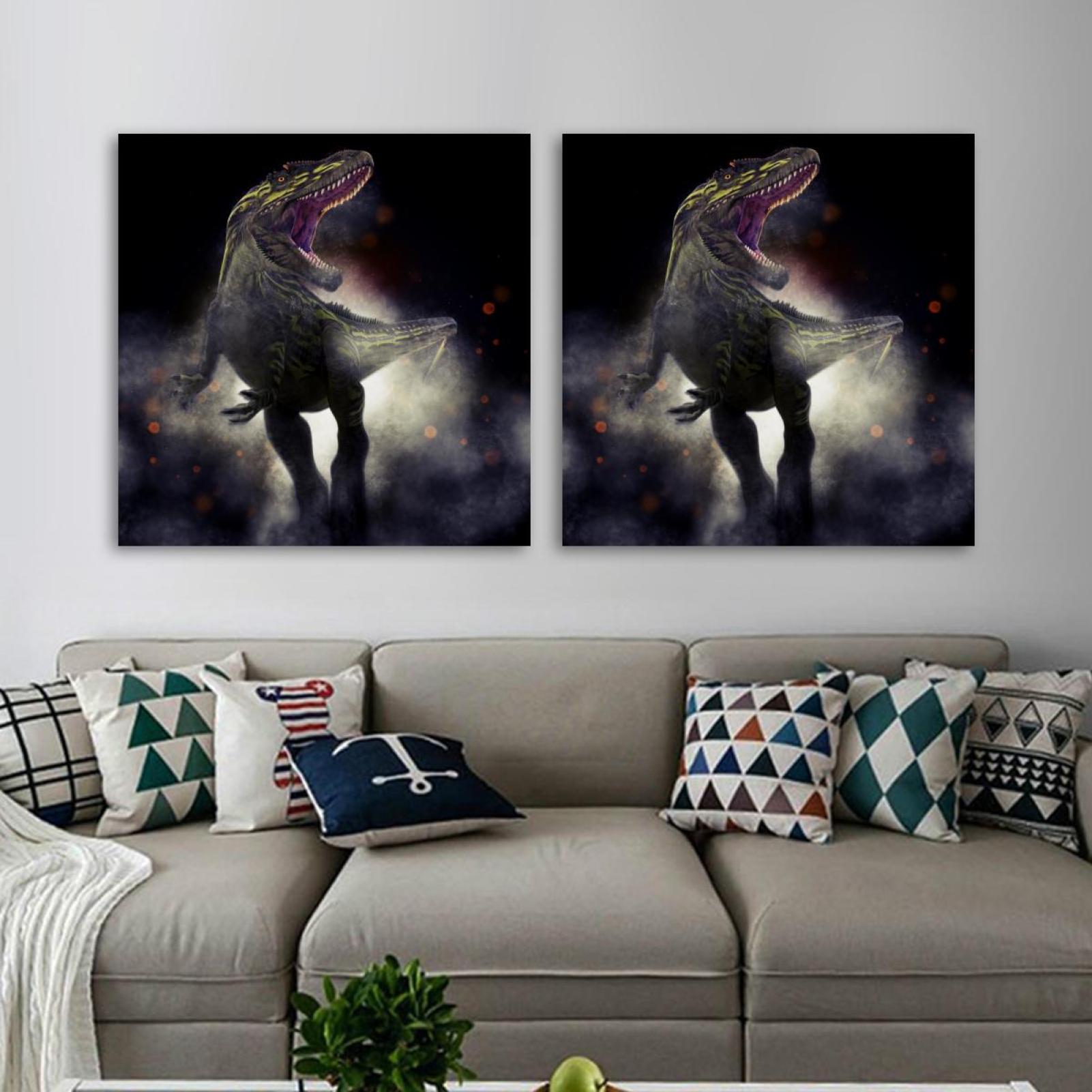 OWNSERIES Allosaurus Pattern 2PC Canvas Wall Art Paintings for Living ...