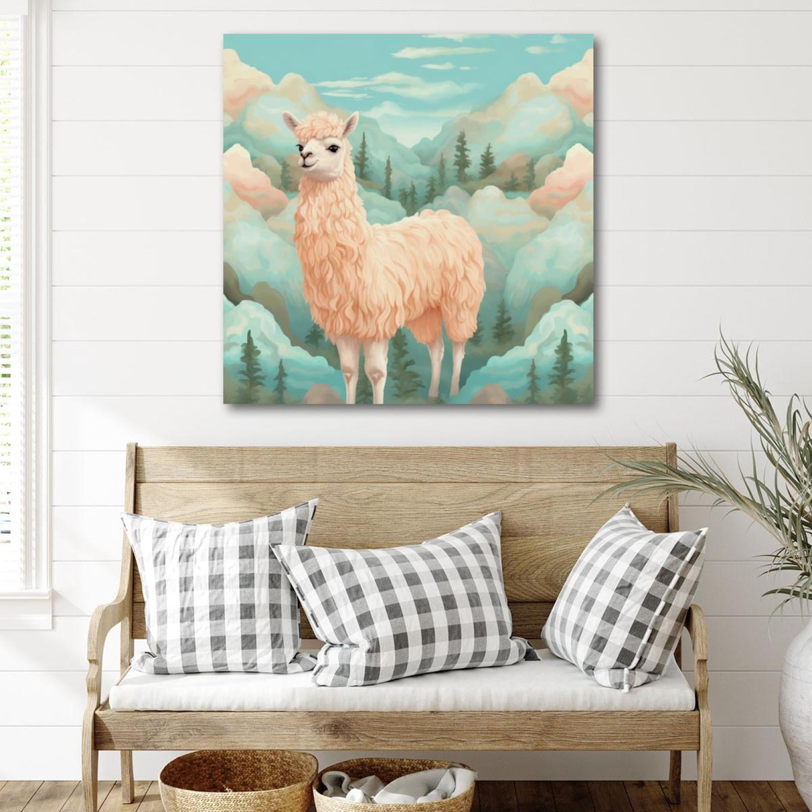 OWNSERIES Alpaca Pattern Canvas Wall Art Paintings for Living Room ...