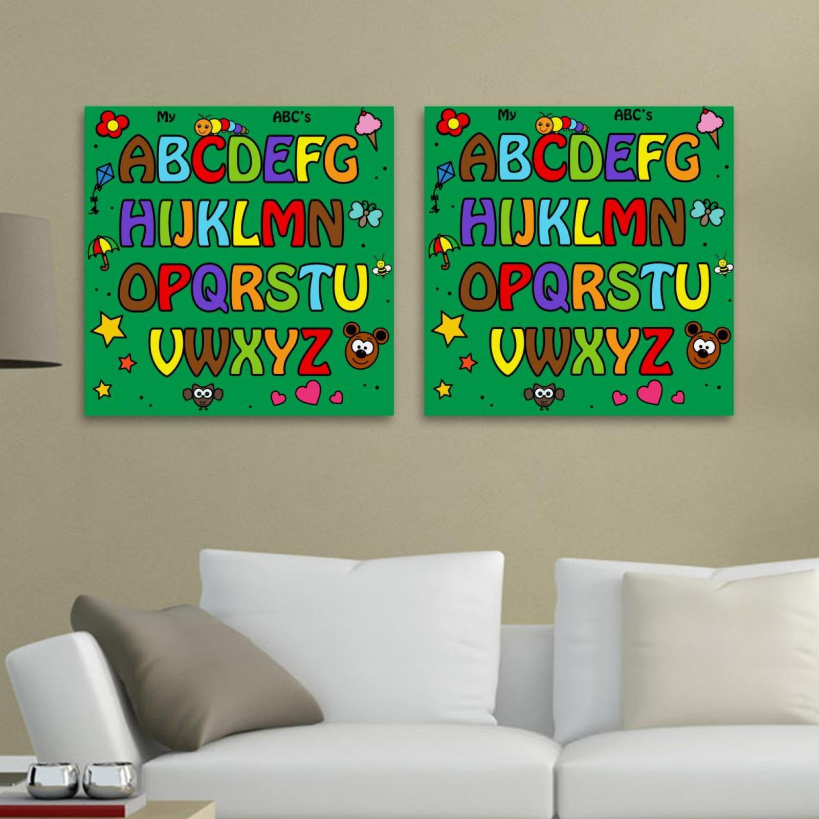OWNSERIES Alphabet Green Pattern 2PC Canvas Wall Art Paintings for ...