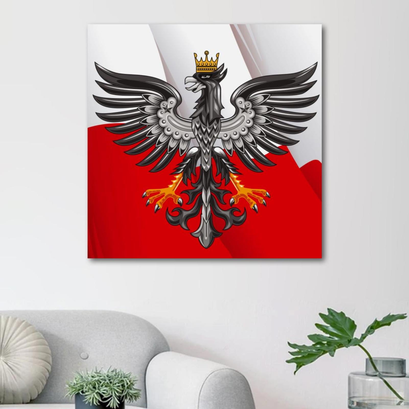 OWNSERIES Amazing Horizontal Polish Flag Pattern Canvas Wall Art ...