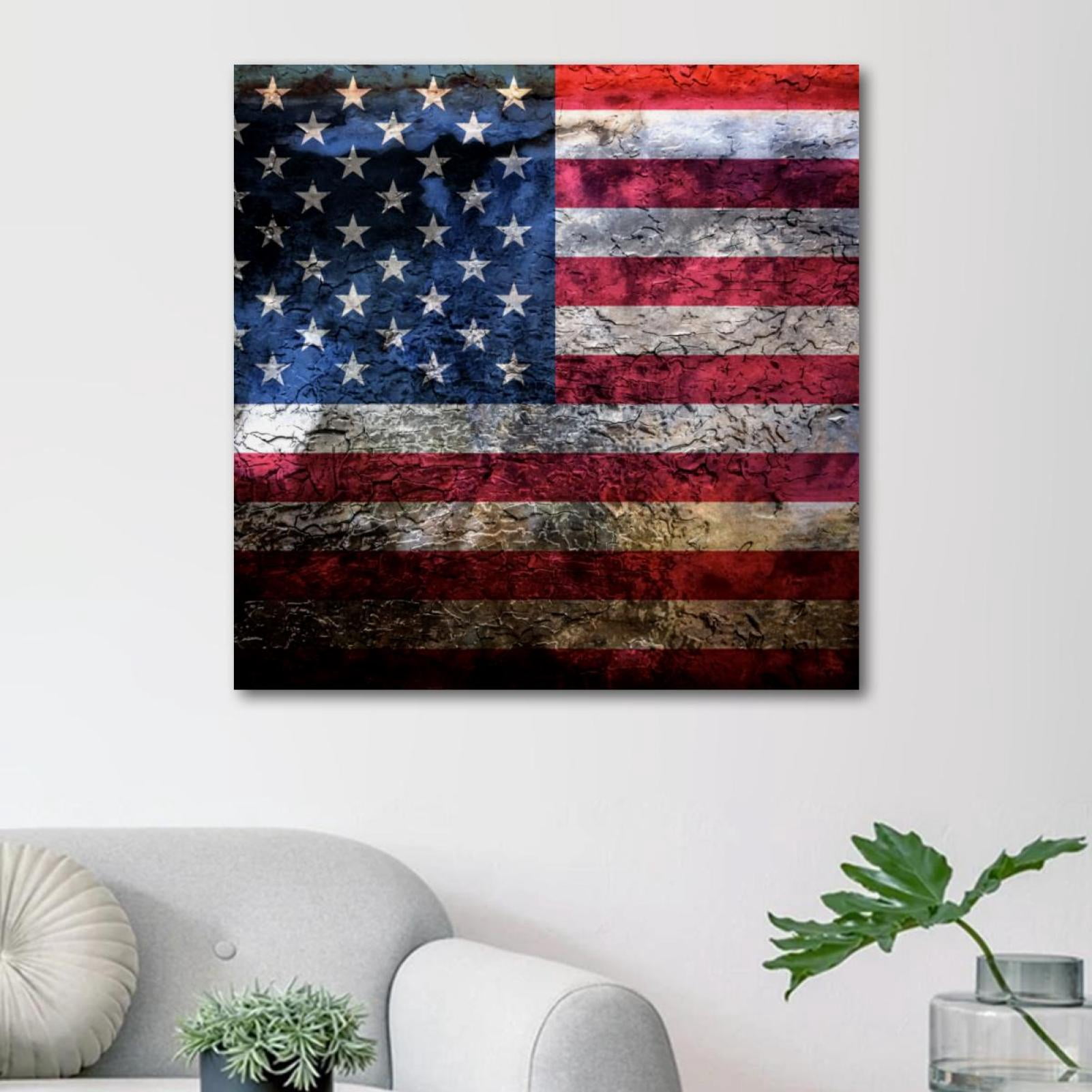 OWNSERIES American Flag Pattern Canvas Wall Art Paintings for Living ...