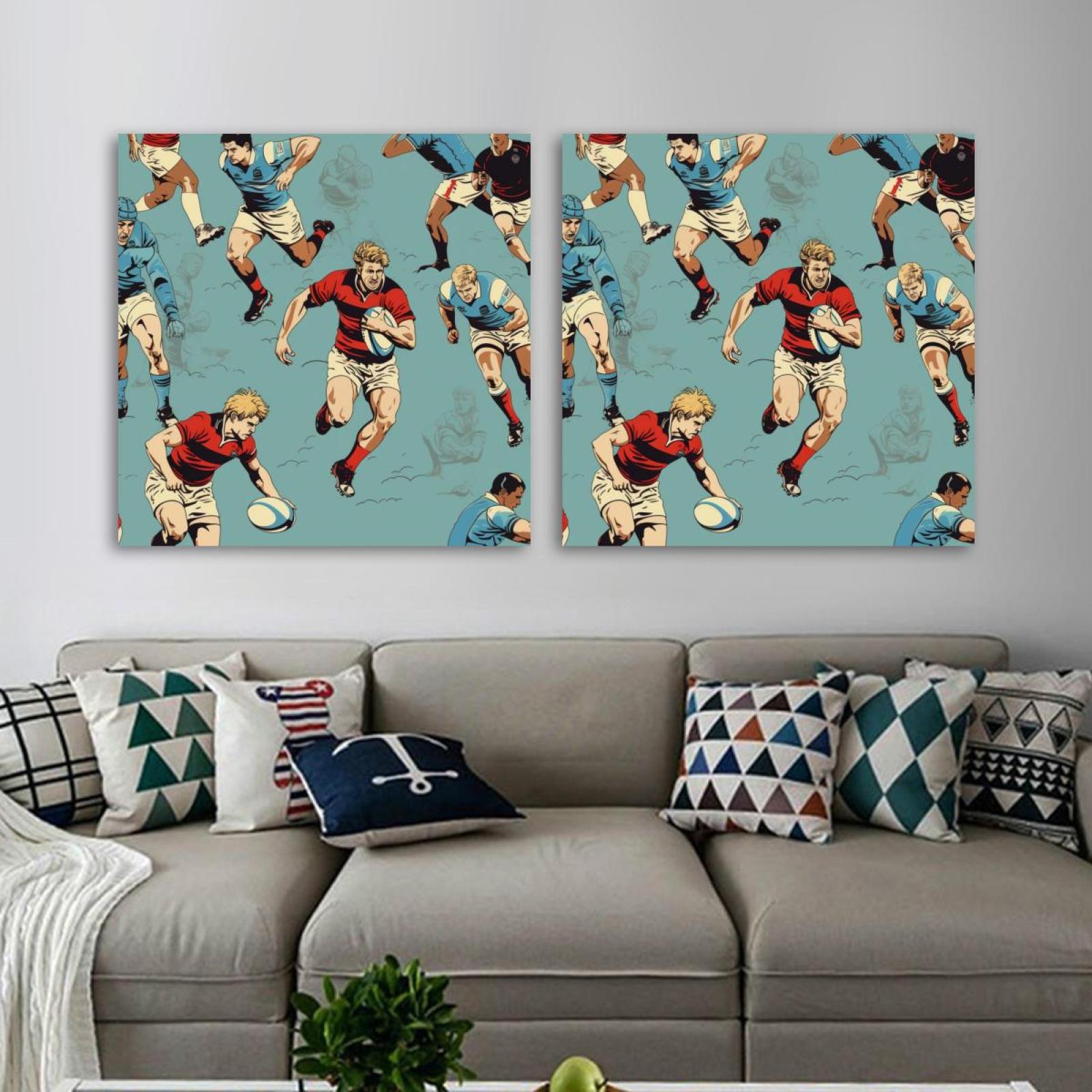 OWNSERIES American Football Pattern 2PC Canvas Wall Art Paintings for ...