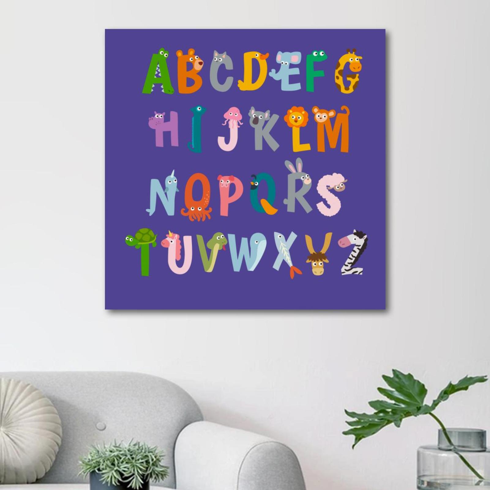 OWNSERIES Animais Letter Alphabets Pattern Canvas Wall Art Paintings ...