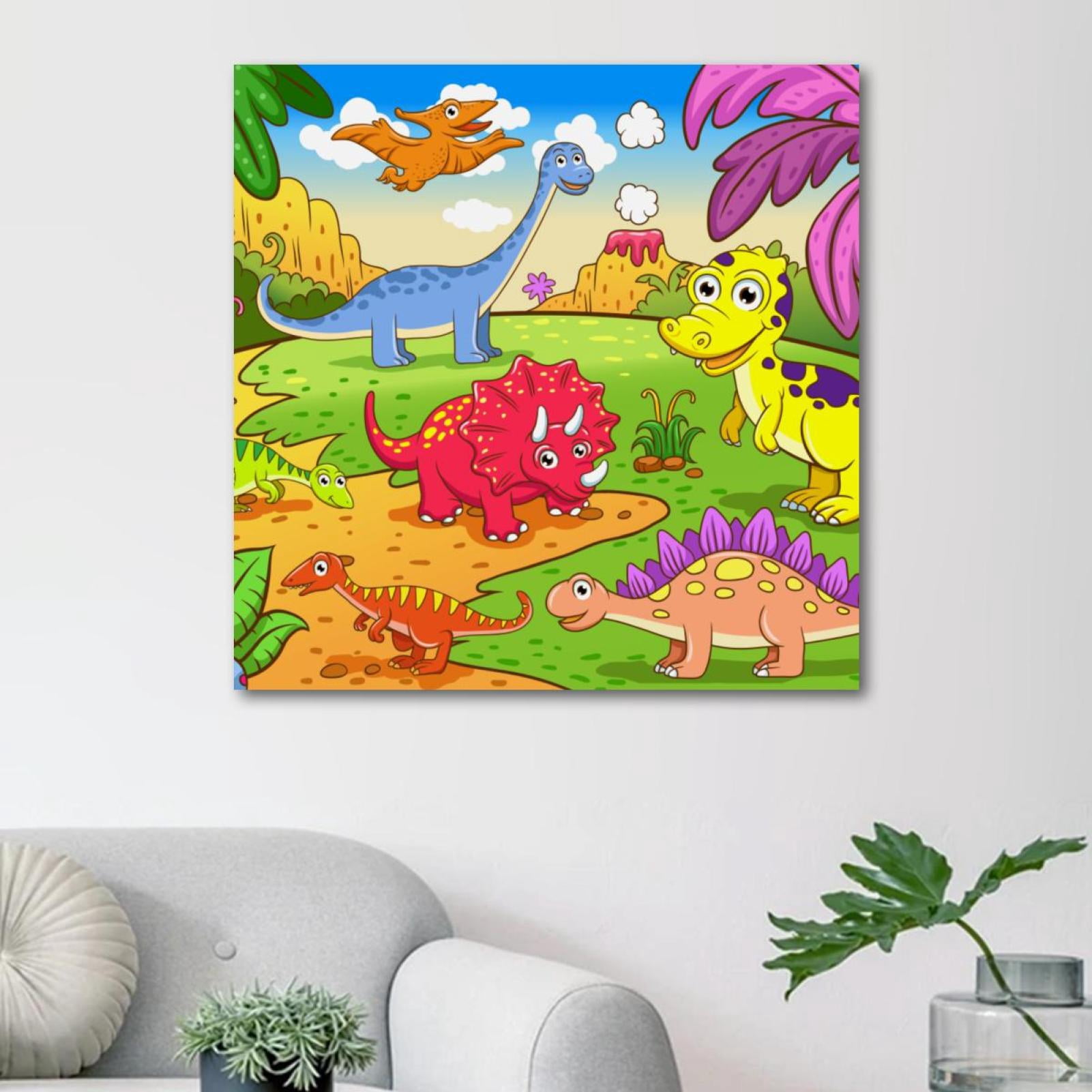 OWNSERIES Animal Dinosaur Pattern Canvas Wall Art Paintings for Living ...