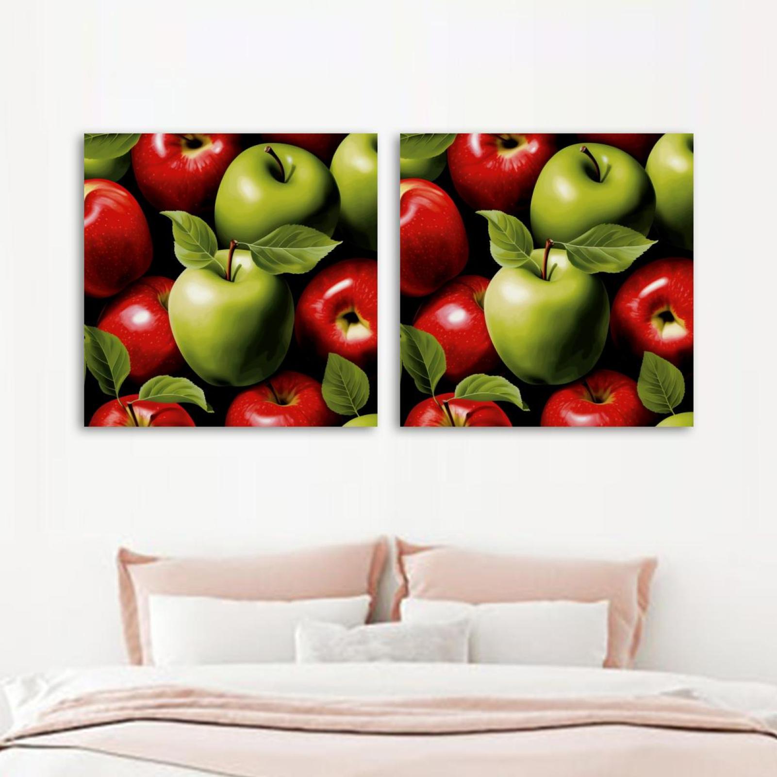 OWNSERIES Apple Pattern 2PC Canvas Wall Art Paintings for Living Room ...