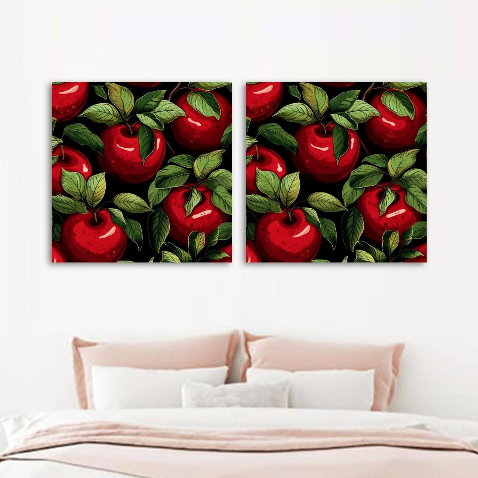OWNSERIES Apple Pattern 2PC Canvas Wall Art Paintings for Living Room ...
