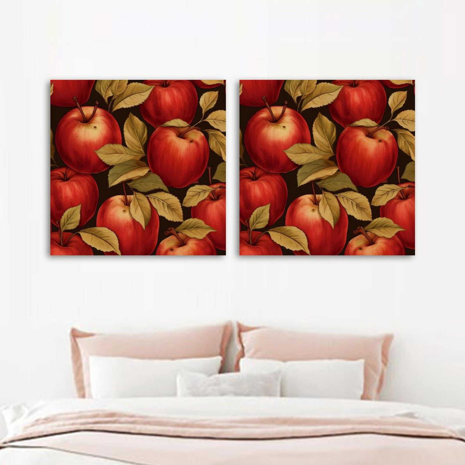 OWNSERIES Apple Pattern 2PC Canvas Wall Art Paintings for Living Room ...