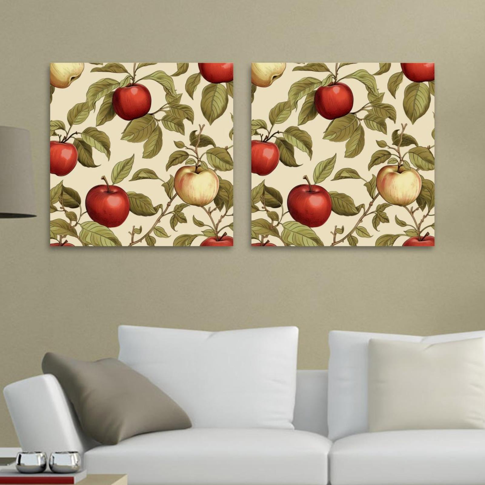 OWNSERIES Apple Pattern 2PC Canvas Wall Art Paintings for Living Room ...