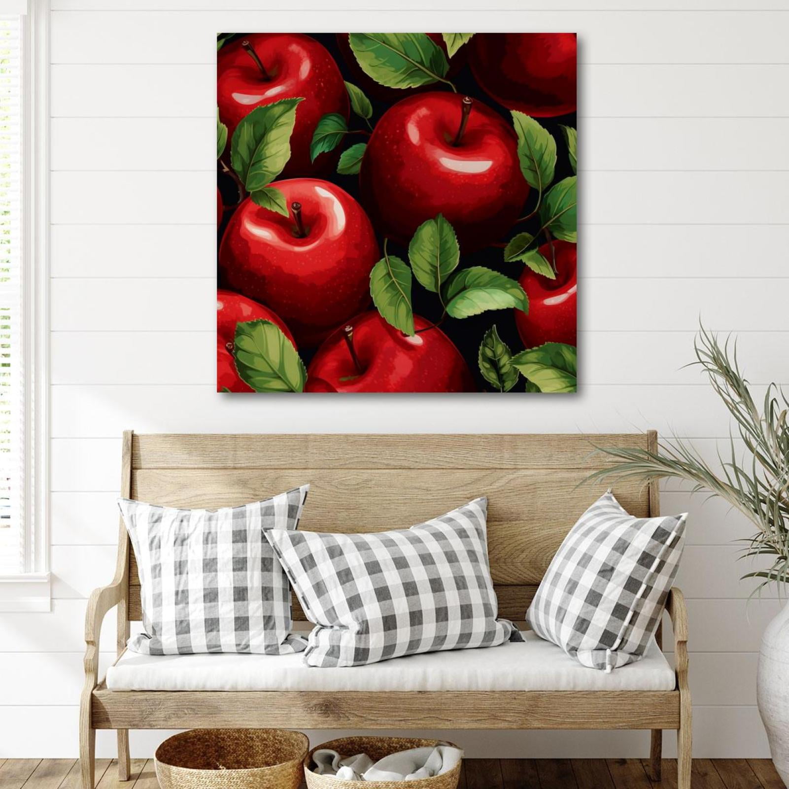 OWNSERIES Apple Pattern Canvas Wall Art Paintings for Living Room ...