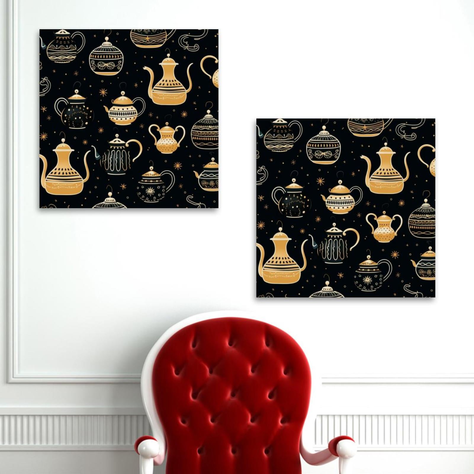OWNSERIES Arabic Teapot Pattern 2PC Canvas Wall Art Paintings for ...