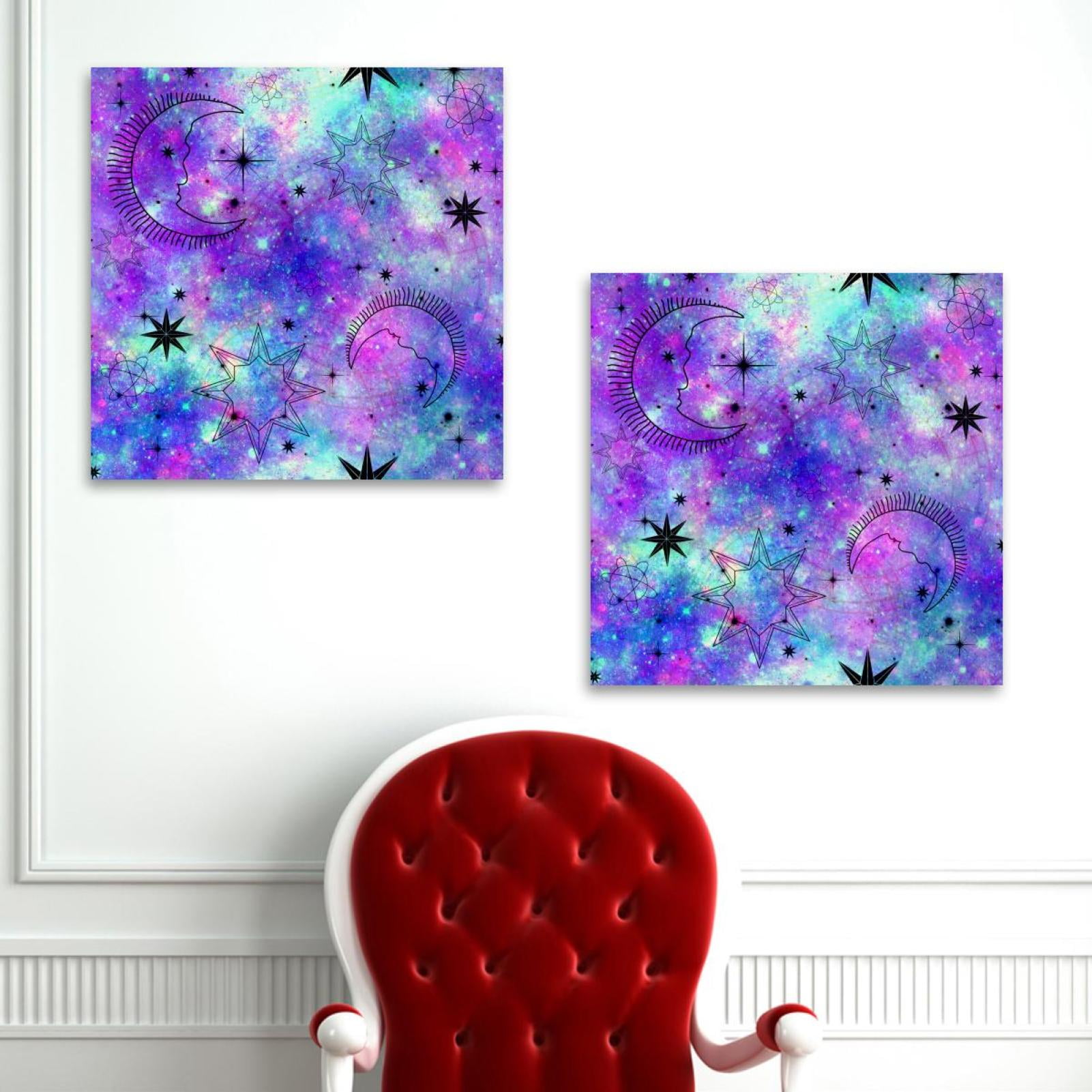OWNSERIES Astrological Galaxy Print Pattern 2PC Canvas Wall Art ...