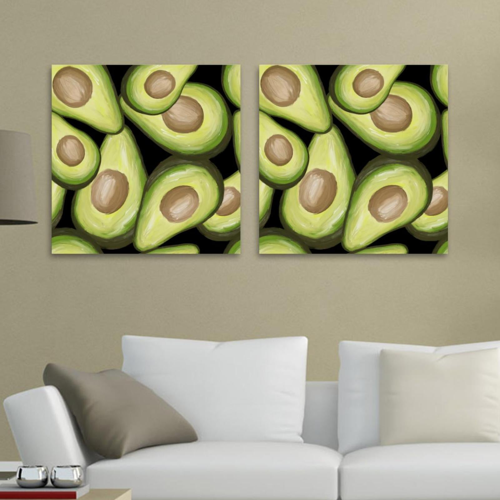 OWNSERIES Avocados Pattern 2PC Canvas Wall Art Paintings for Living ...