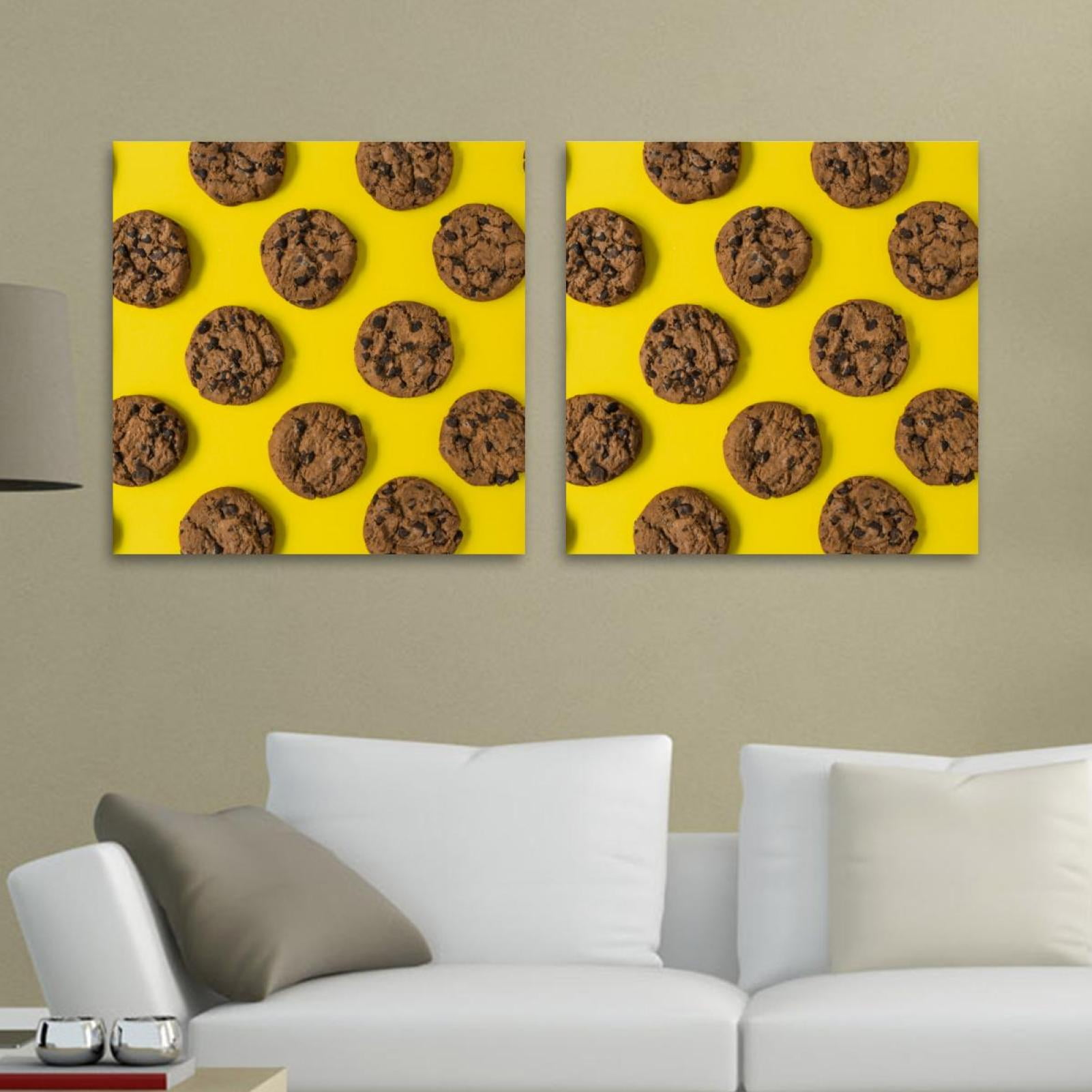 OWNSERIES Baked Chocolate Cookies Pattern 2PC Canvas Wall Art Paintings ...