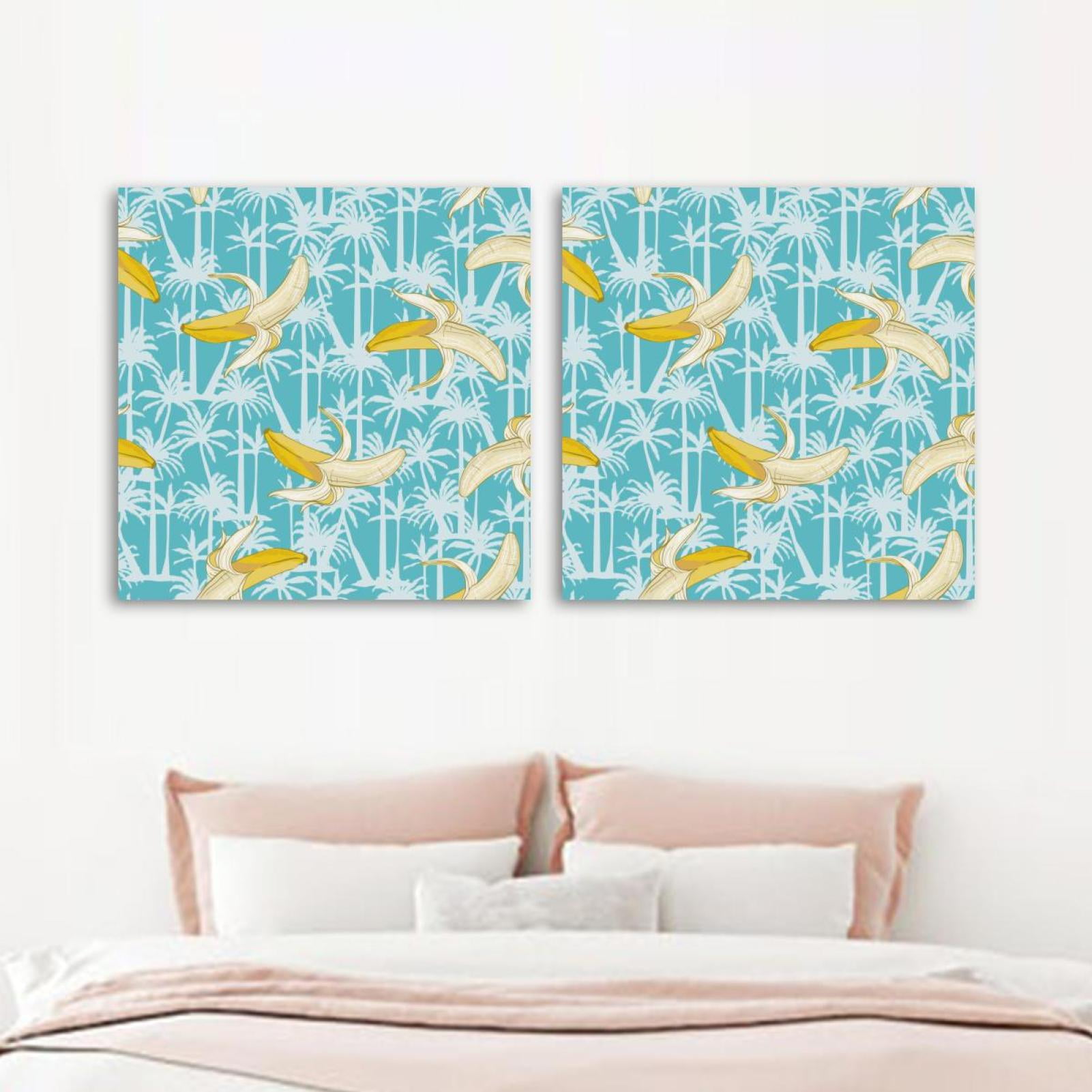 OWNSERIES Banana Pattern Pattern 2PC Canvas Wall Art Paintings for ...