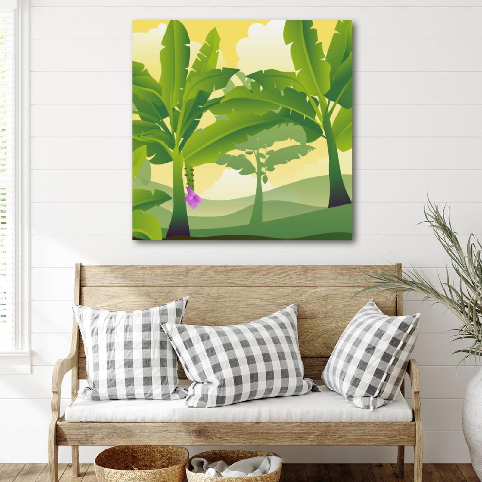 OWNSERIES Banana Tree Leaves Pattern Canvas Wall Art Paintings for ...