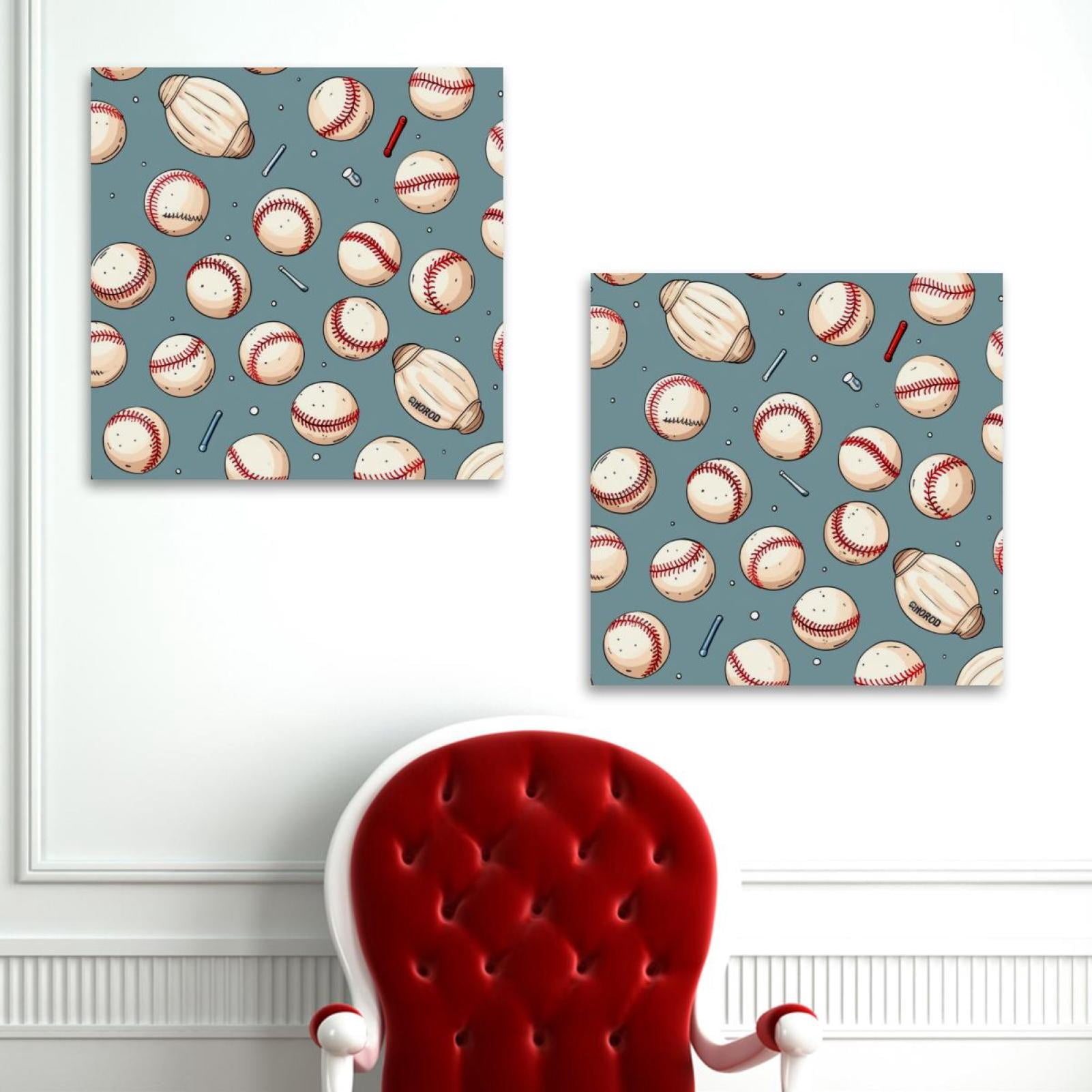 OWNSERIES Baseball Pattern 2PC Canvas Wall Art Paintings for Living ...
