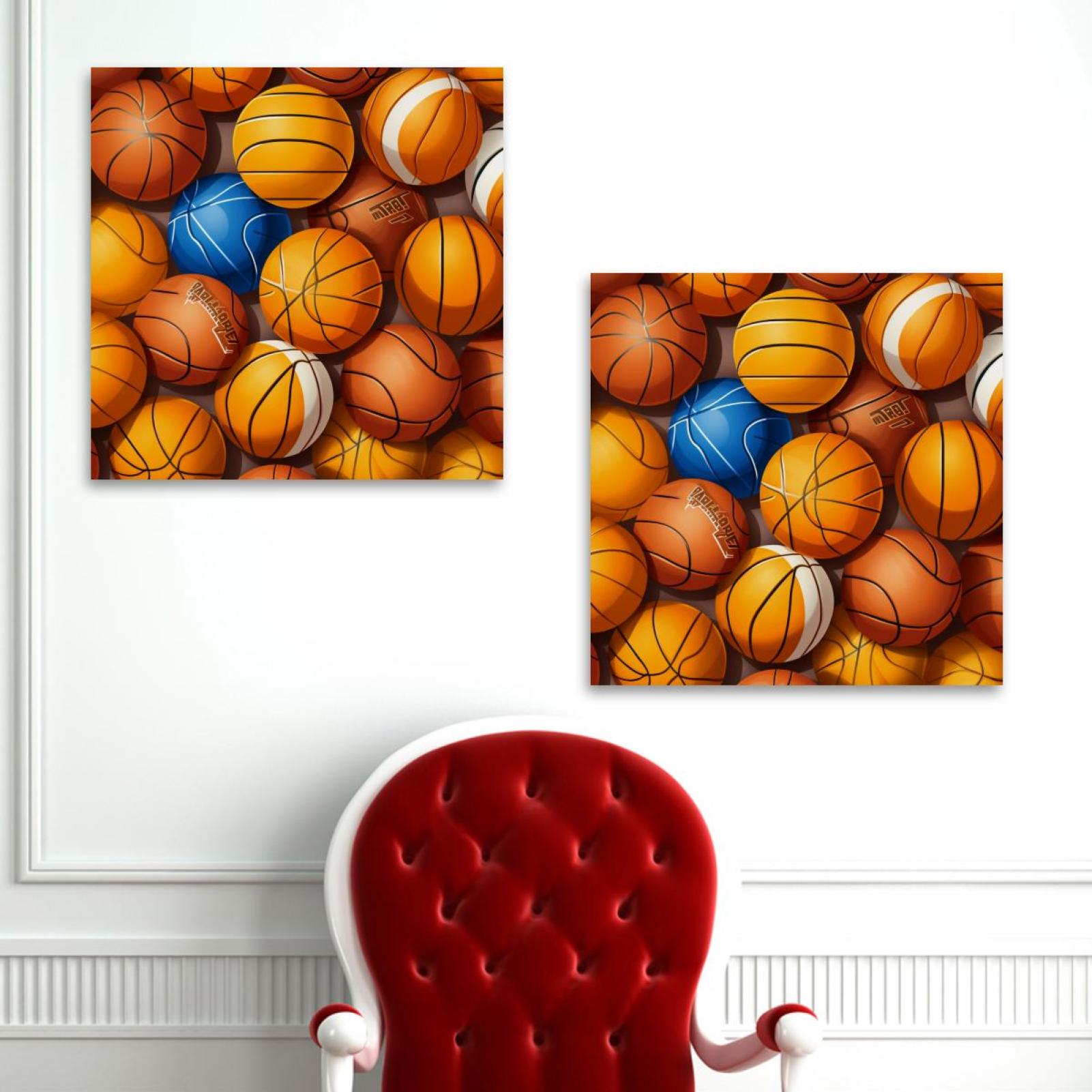 OWNSERIES Basketball Pattern 2PC Canvas Wall Art Paintings for Living ...