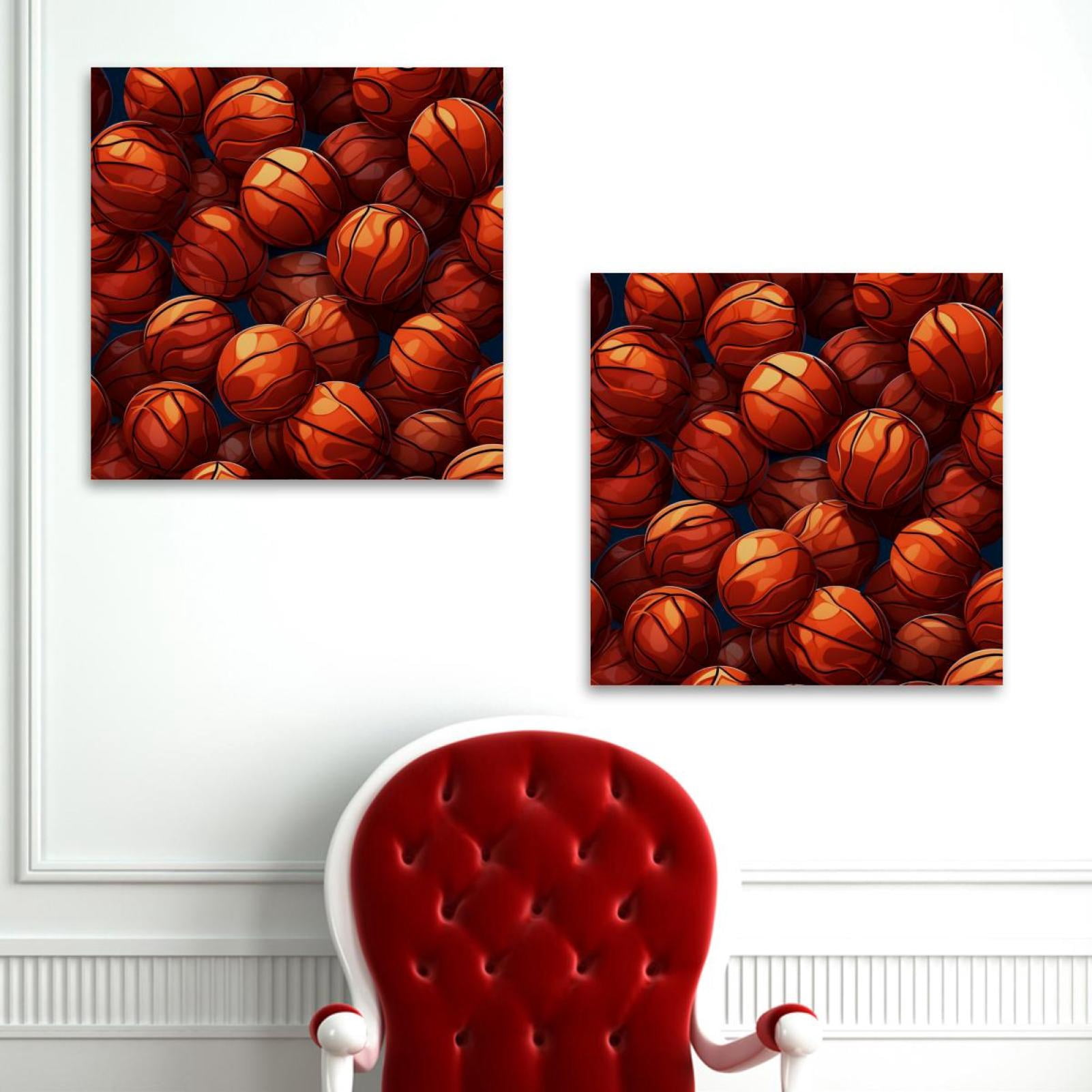 OWNSERIES Basketball Pattern 2PC Canvas Wall Art Paintings for Living ...