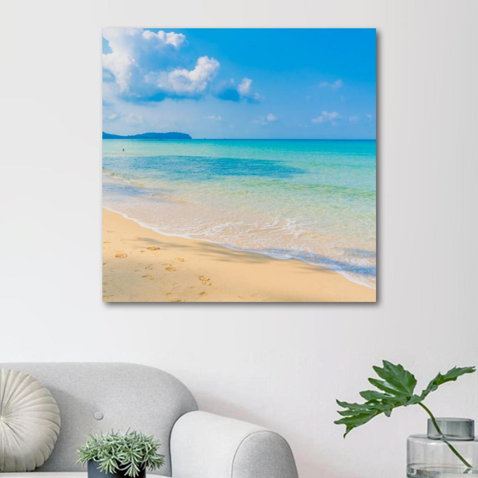 OWNSERIES Beach Sky Blue Pattern Canvas Wall Art Paintings for Living ...