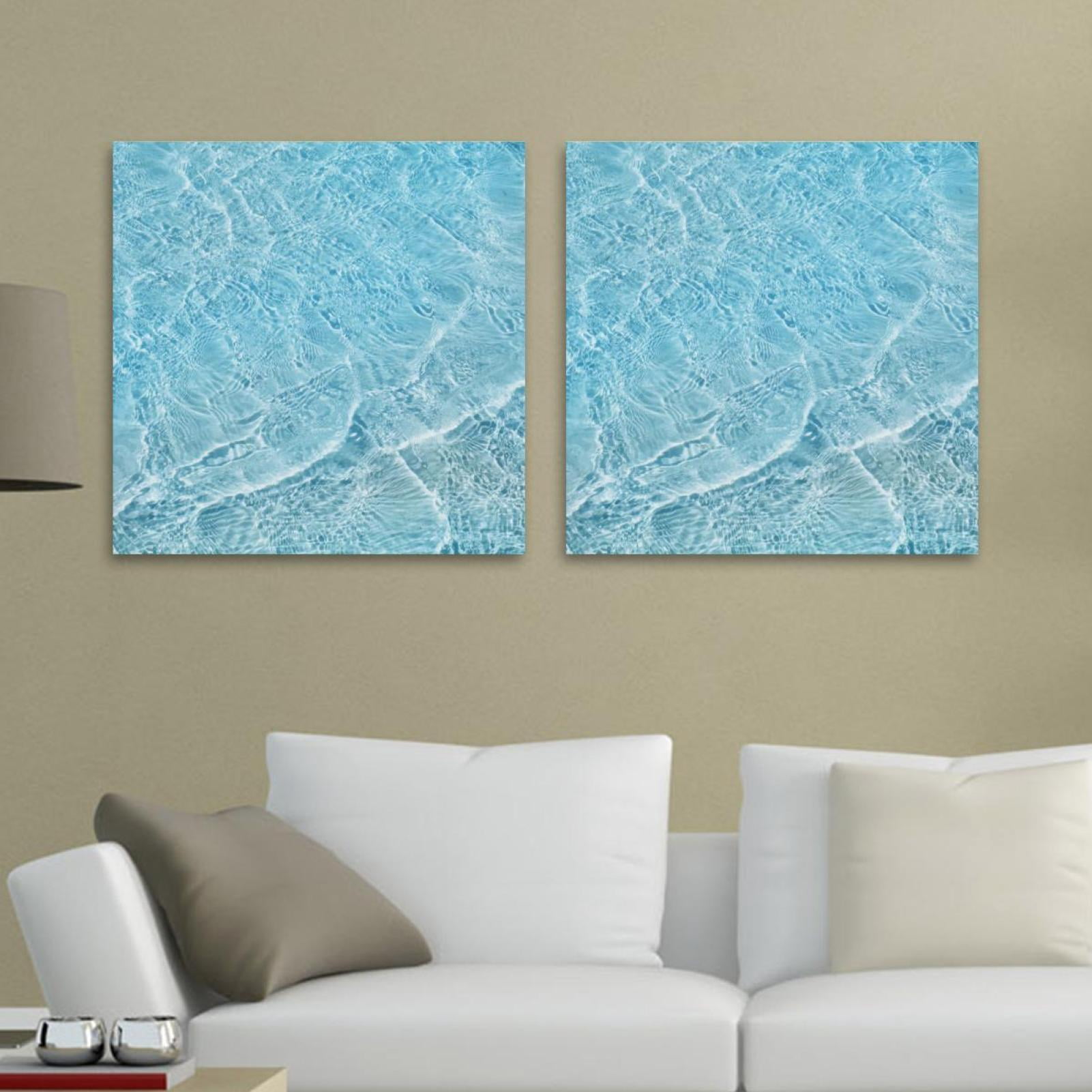 OWNSERIES Beautiful Blue Beach Water Wave Pattern 2PC Canvas Wall Art ...