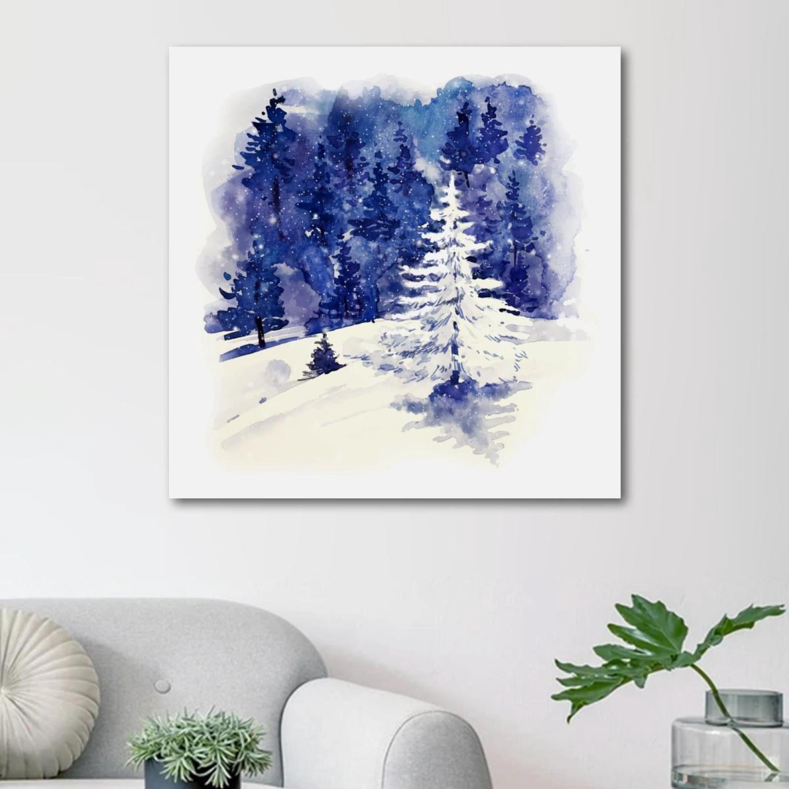 OWNSERIES Beautiful Tree with Snow View Pattern Canvas Wall Art ...